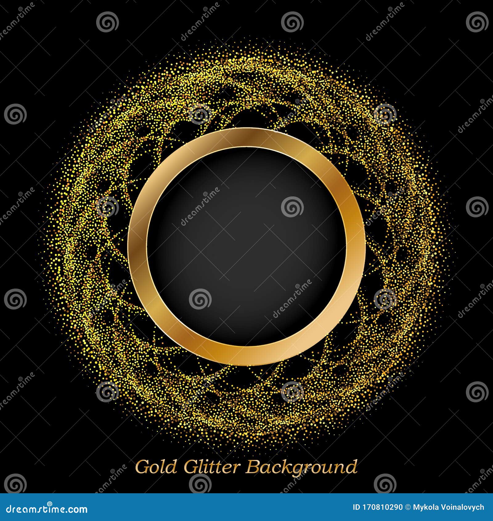 Golden Abstract Background, Vector Frame, Gold Dust. Design Element ...