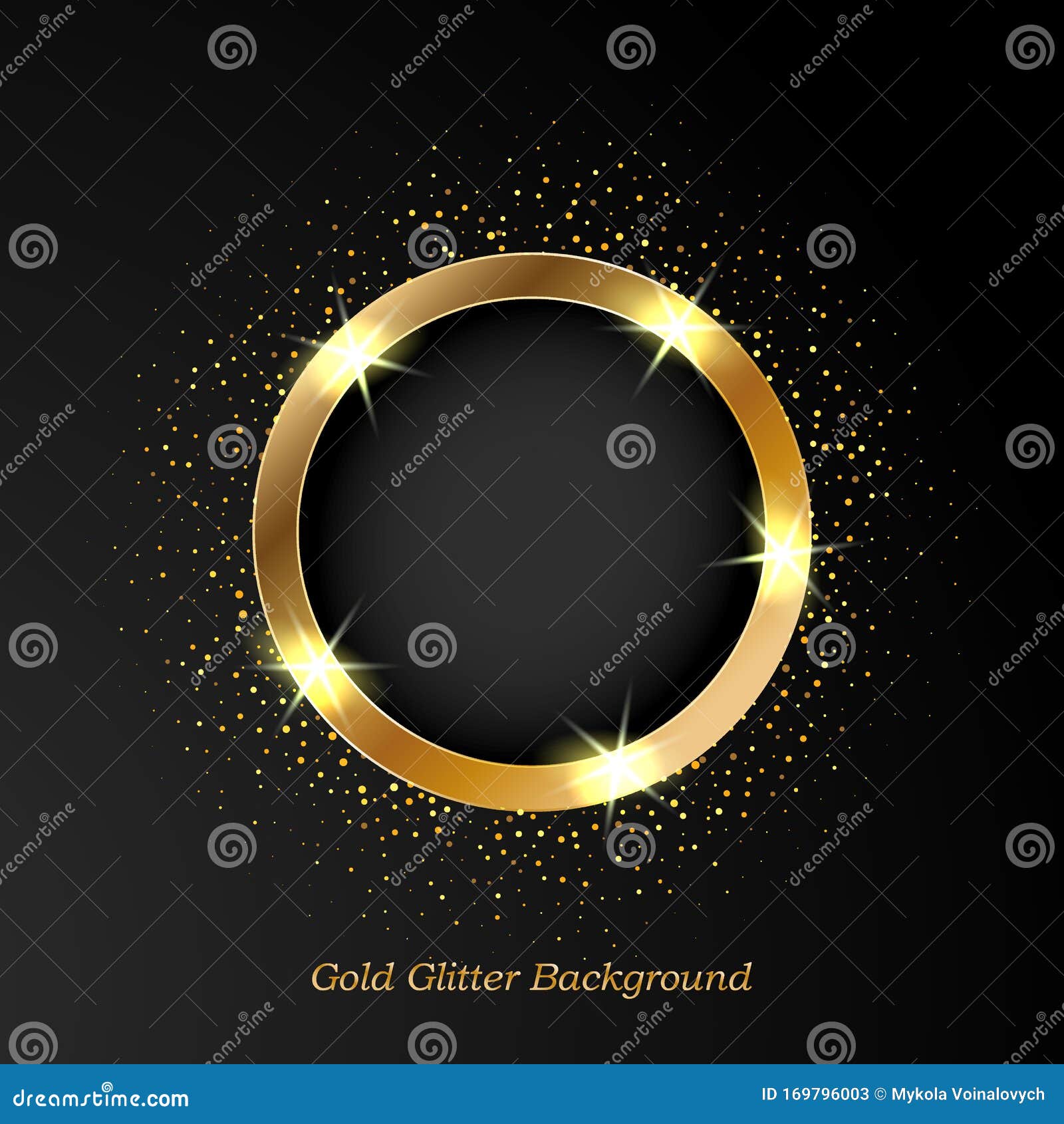 Golden Abstract Background, Vector Frame, Gold Dust. Design Element ...