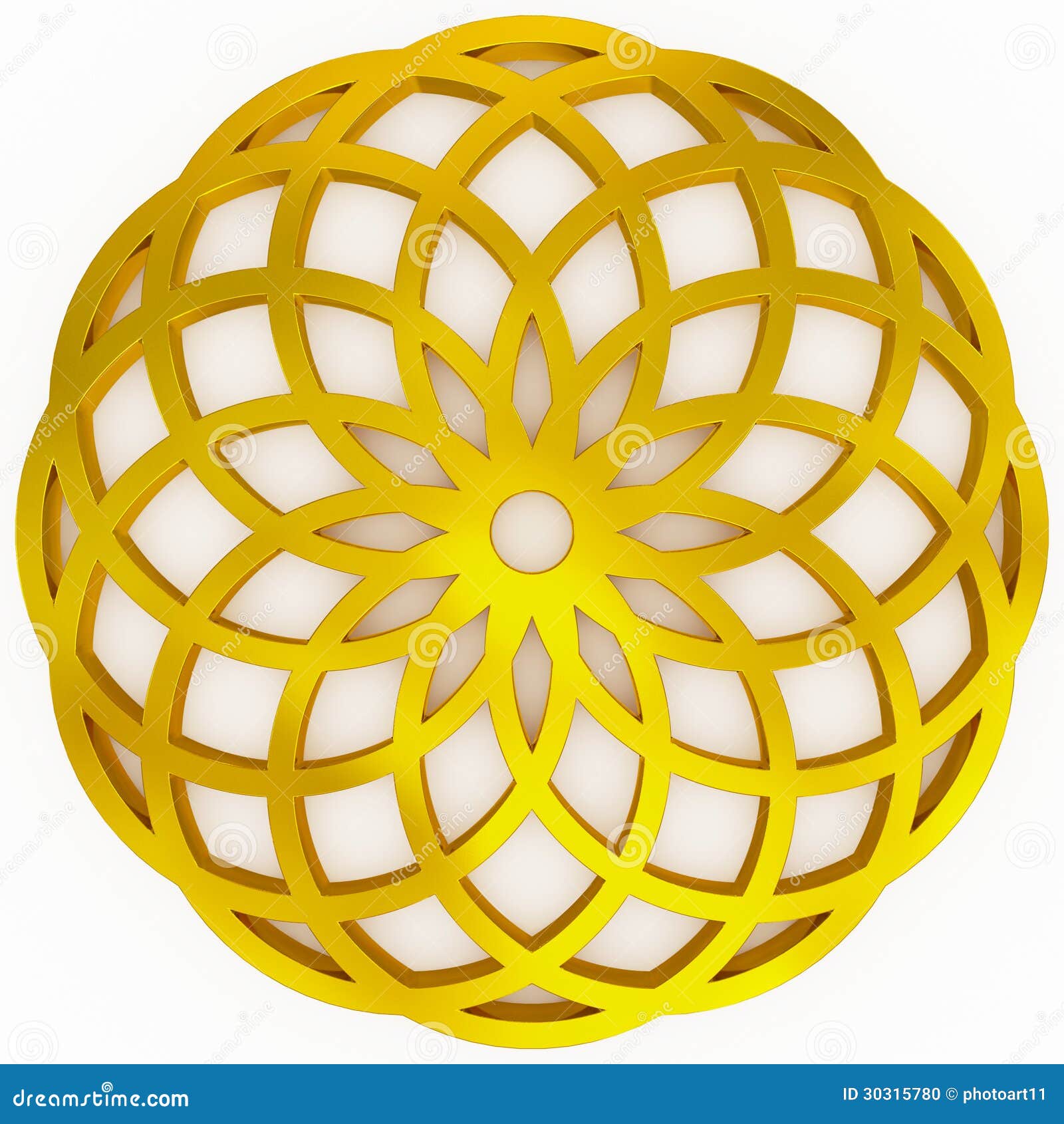 Golden geometrical shape stock illustration. Illustration of symmetric ...