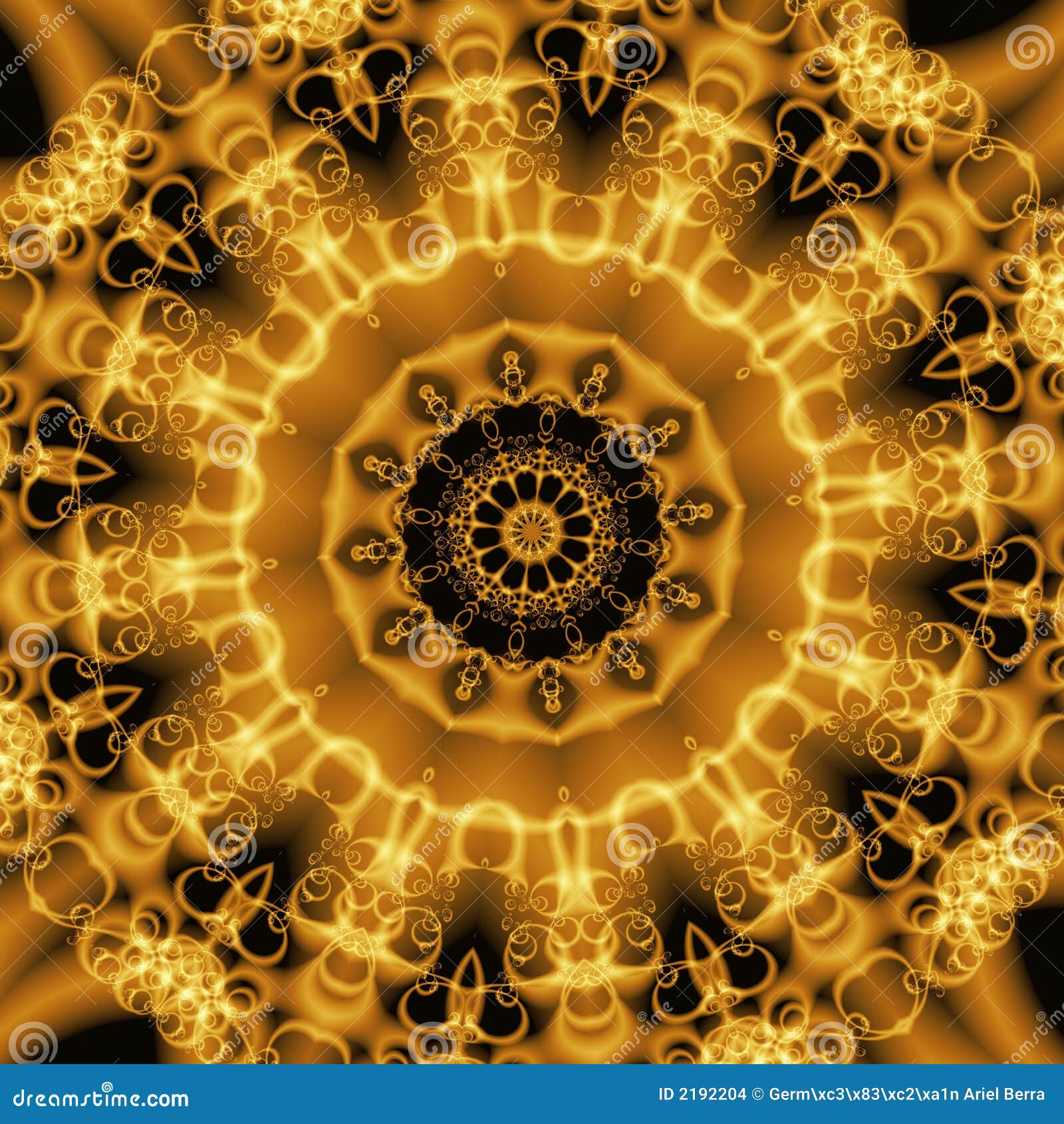 Golden Abstract Forms, Fractal Stock Illustration - Illustration of ...