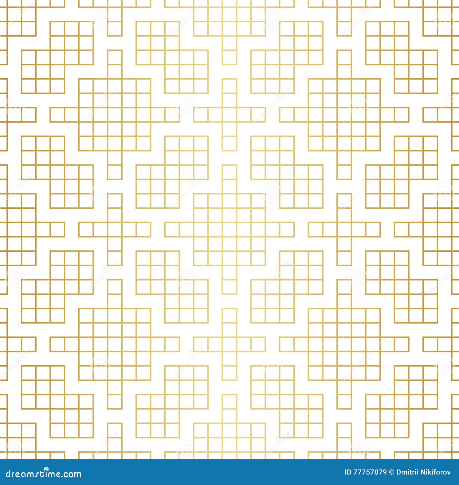 Golden Abstract Geometric Jacquard Pattern with Rhombus and Squares ...