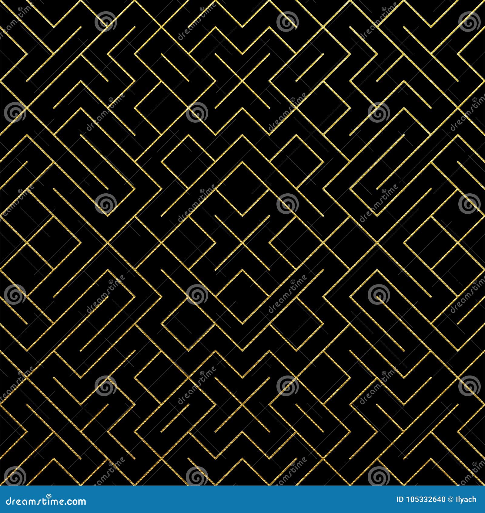 Golden Abstract Geometric Pattern Tile Background with Gold Glittering ...