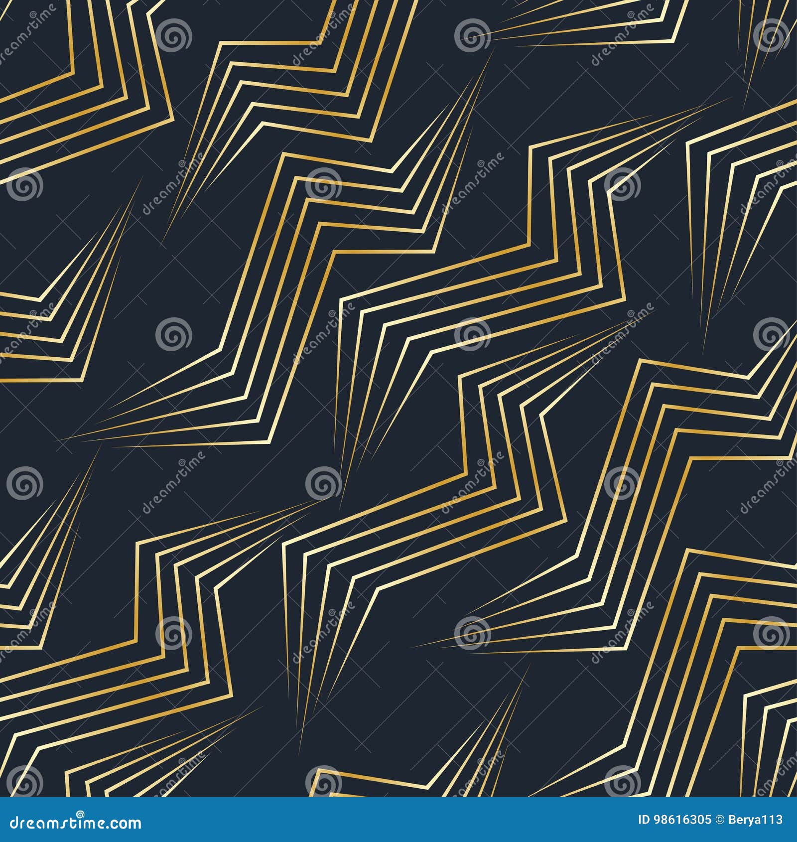 Golden Abstract Lines on Black Background. Vector Illustration. Stock ...