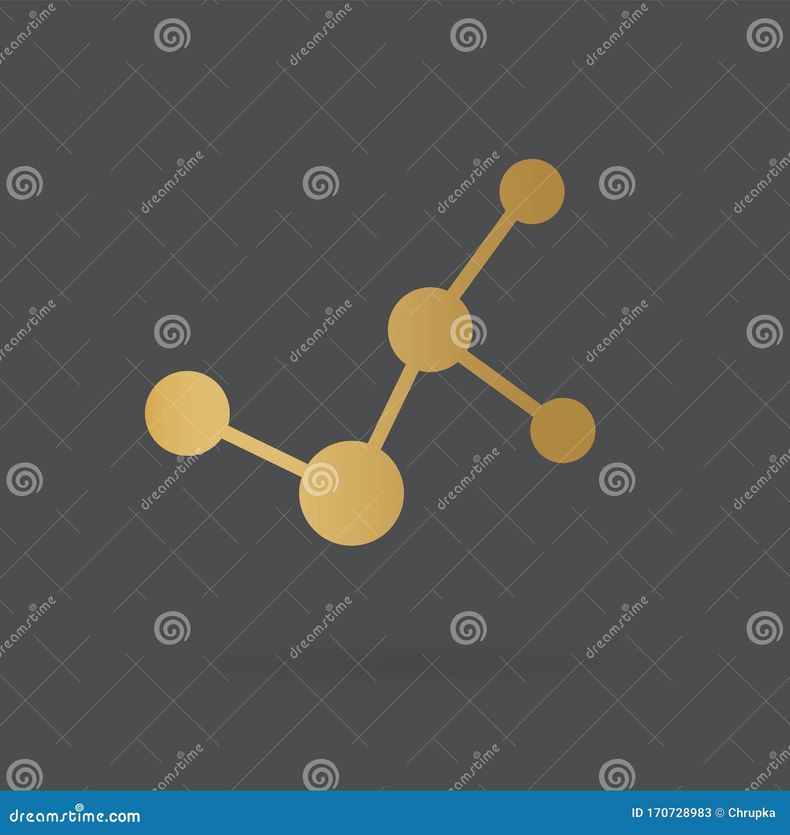 Golden Abstract Molecule Icon Stock Vector - Illustration of human ...