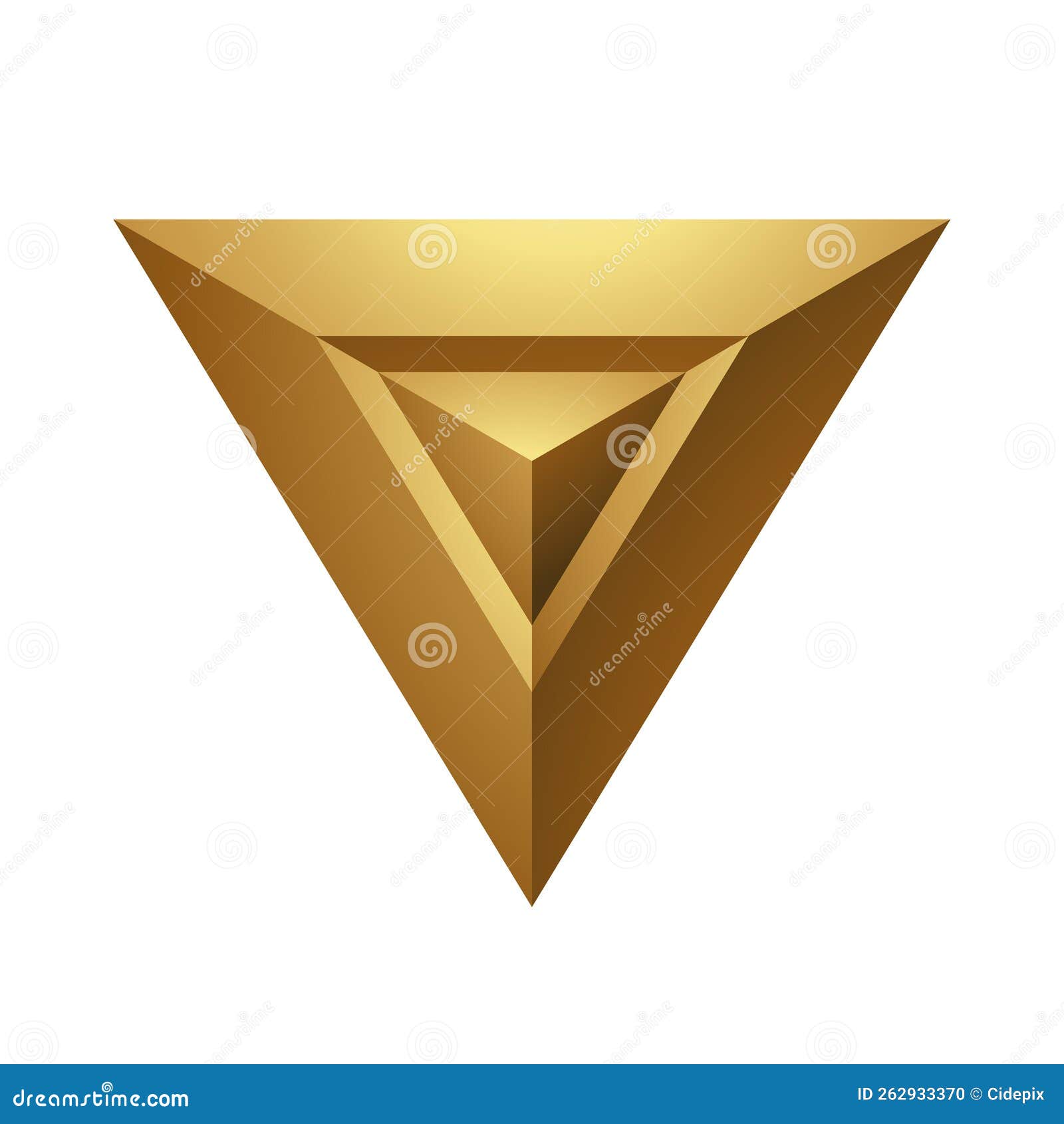 Golden Abstract Pyramid on White Background Stock Vector - Illustration ...