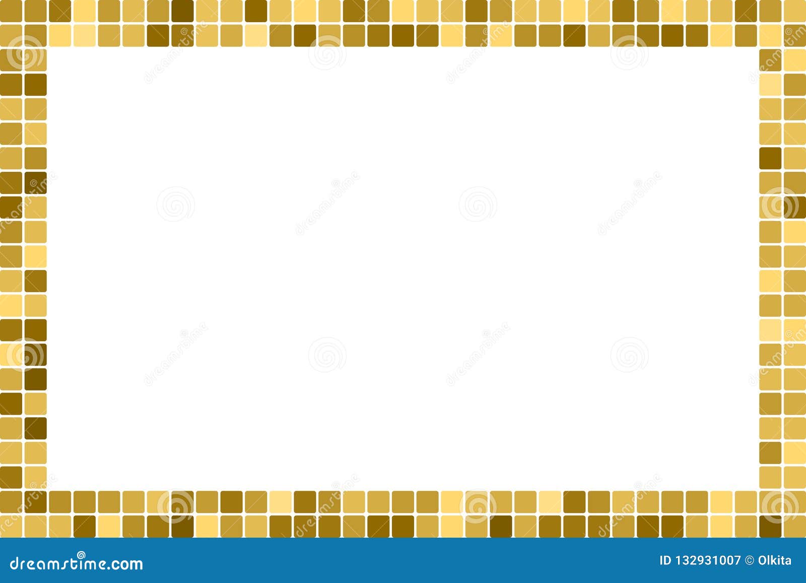 Golden Abstract Rectangular Frame with Copy Space for Text or Photo ...