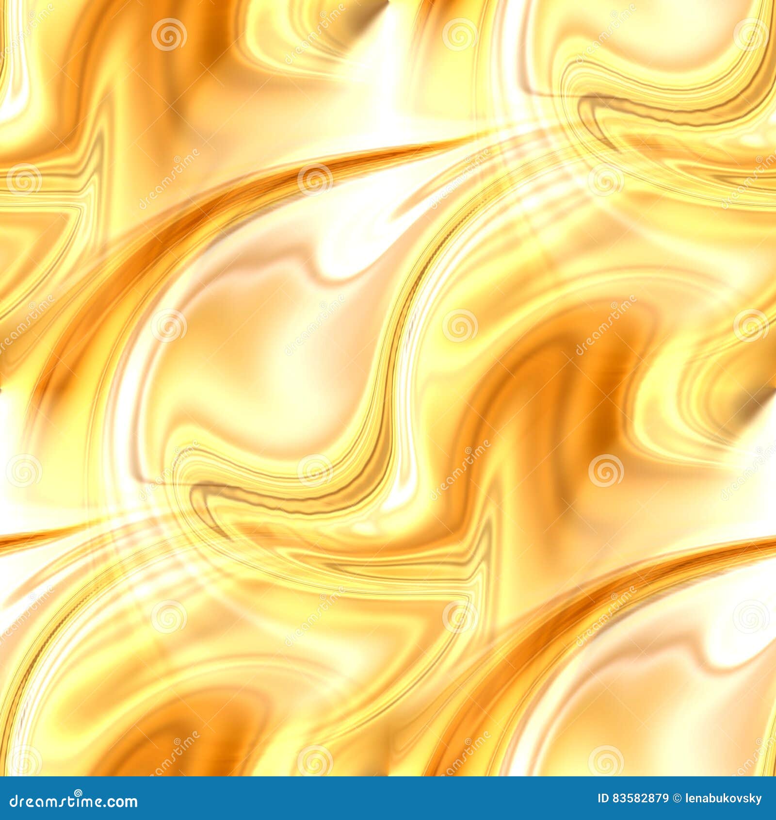 Golden Abstract Swirls - Elegant Seamless Pattern Stock Illustration ...