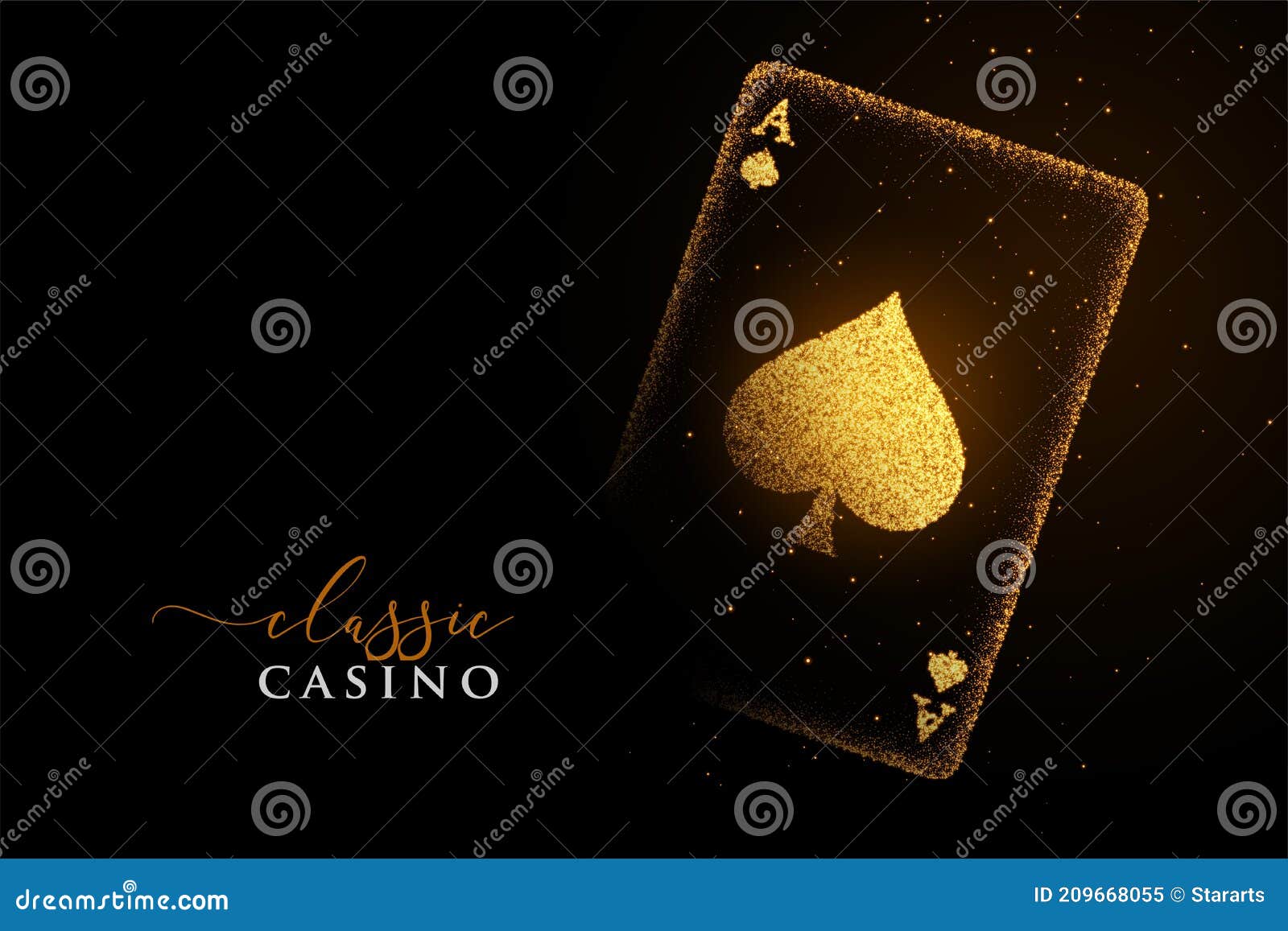 Golden Ace of Spades Made with Particles Background Stock Vector ...