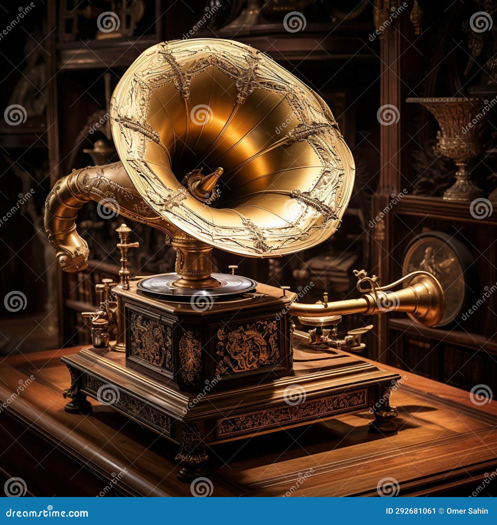 The Golden Age: a Captivating Phonograph Harmony Stock Image - Image of ...