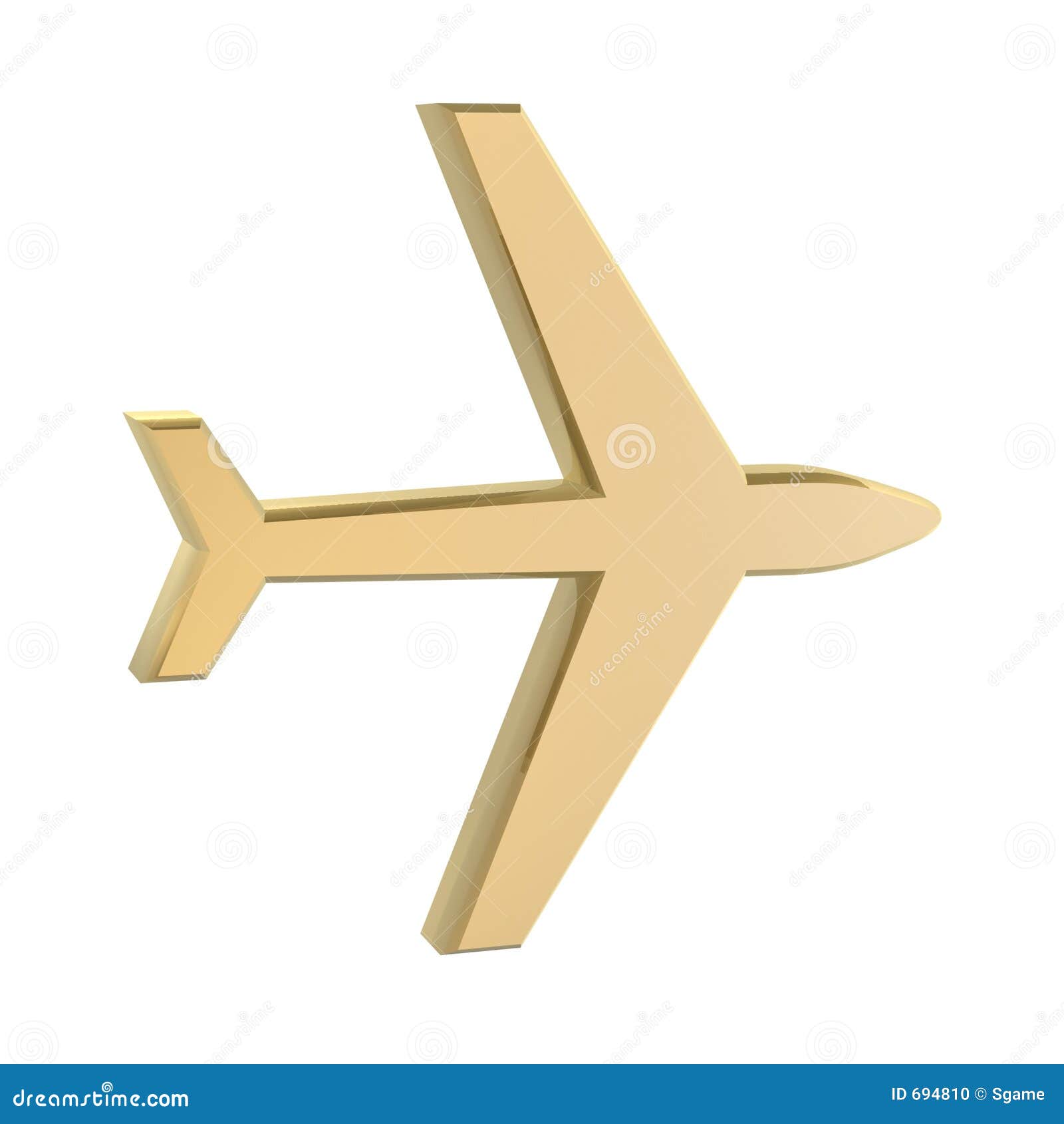Golden airplane stock illustration. Illustration of business - 694810