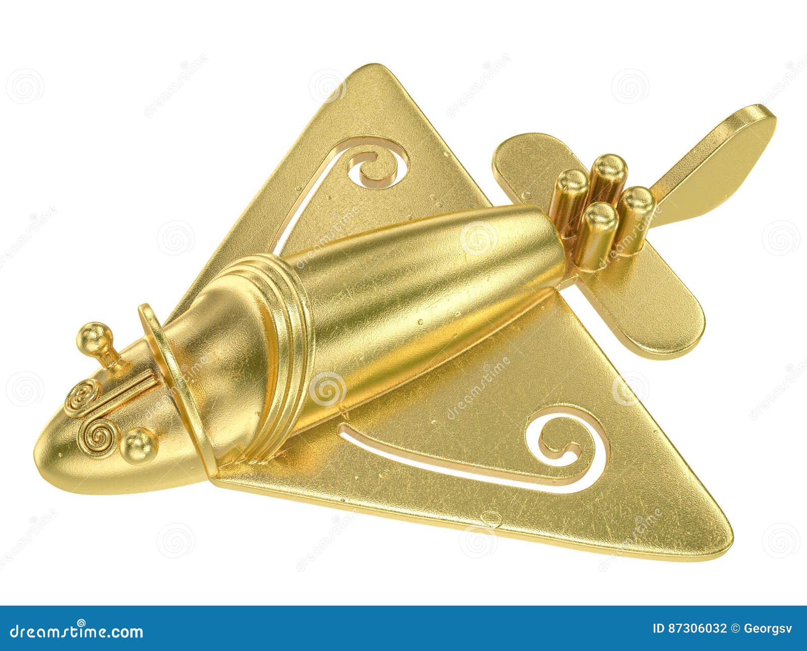 Golden airplane stock photo. Image of ancient, gold, insect - 87306032