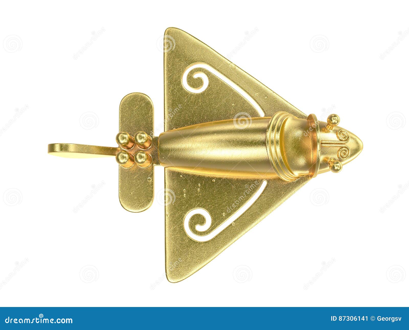 Golden Airplane Royalty-Free Stock Image | CartoonDealer.com #87306148