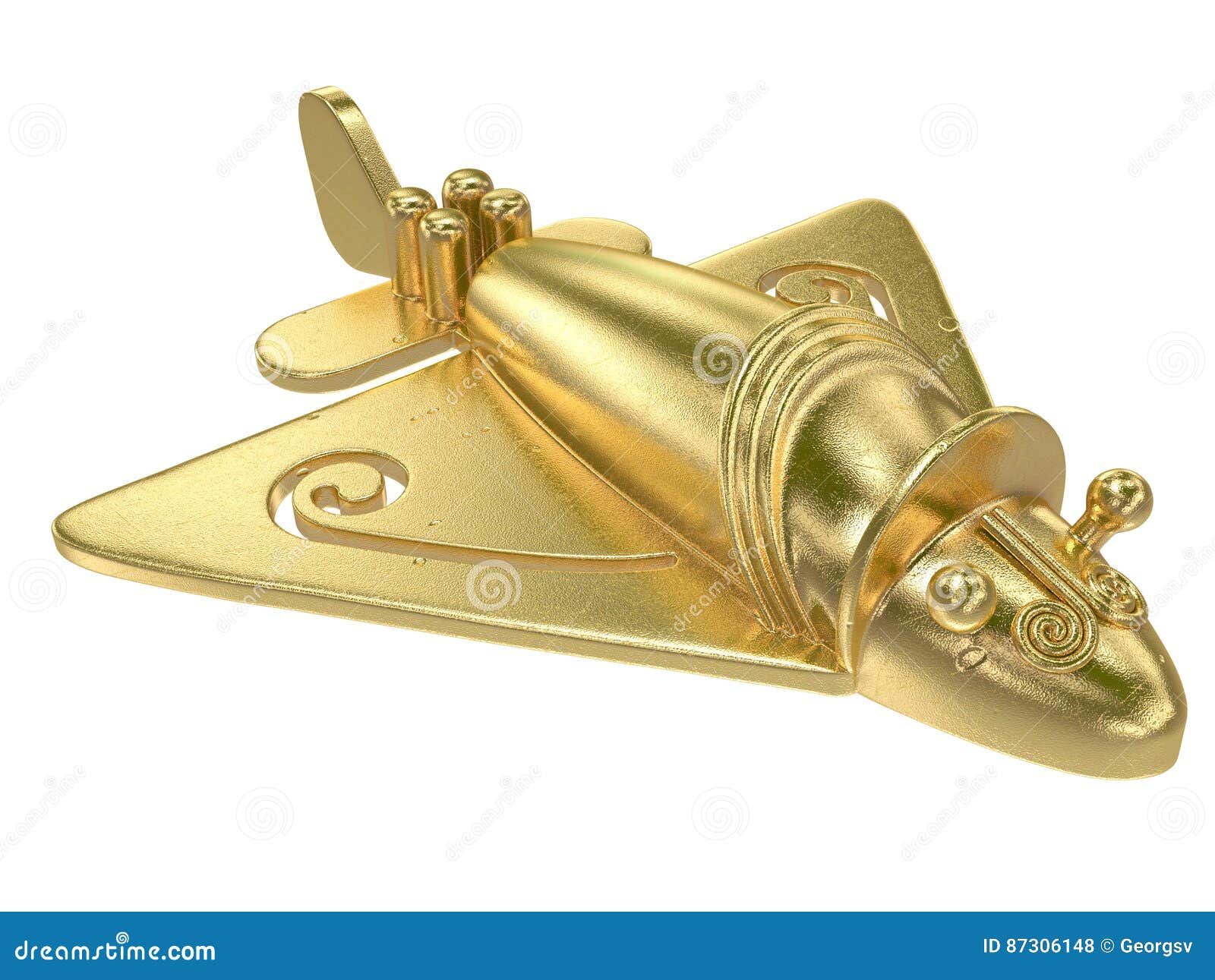 Golden Airplane Royalty-Free Stock Image | CartoonDealer.com #87306148