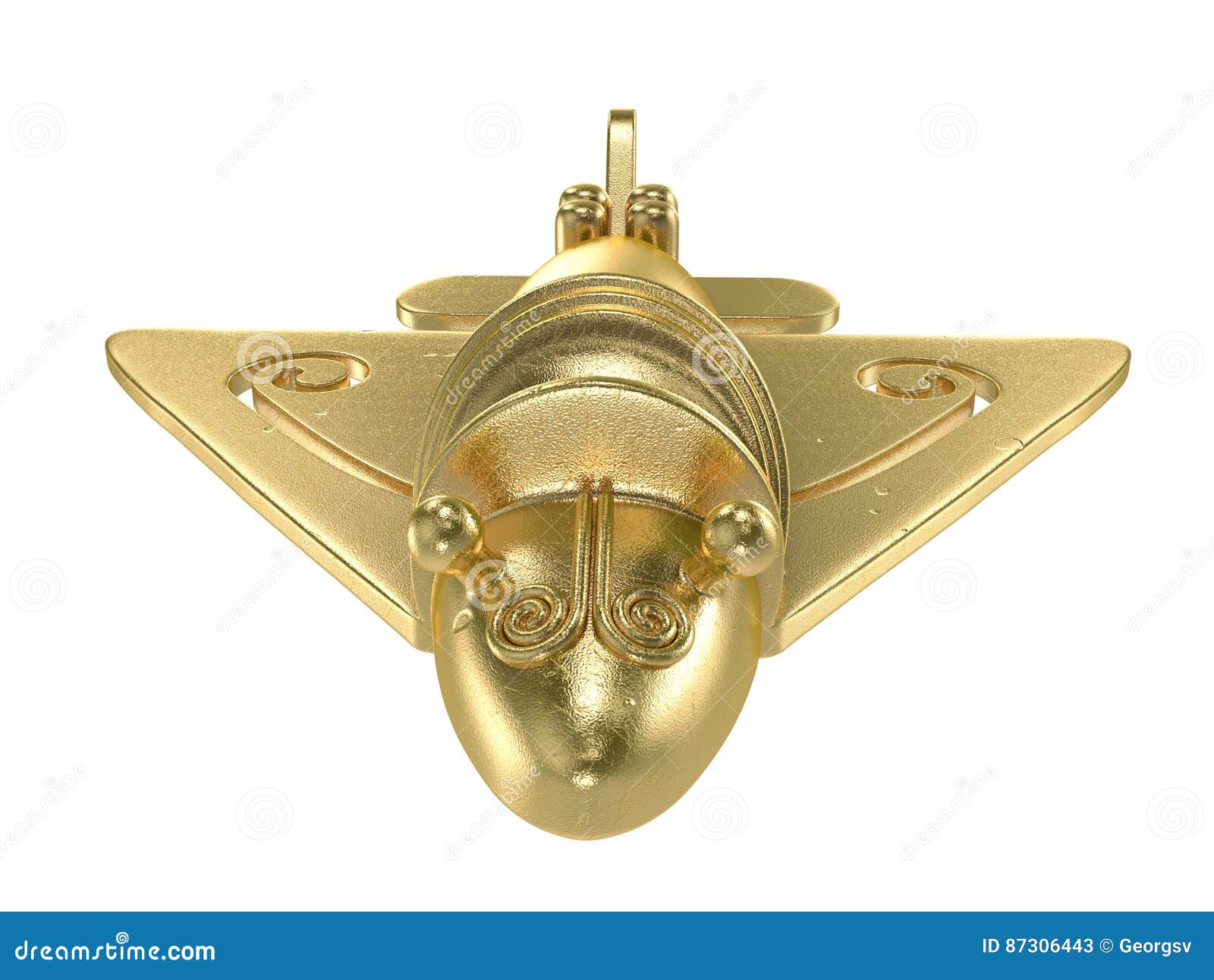 Golden Airplane Royalty-Free Stock Image | CartoonDealer.com #87306148