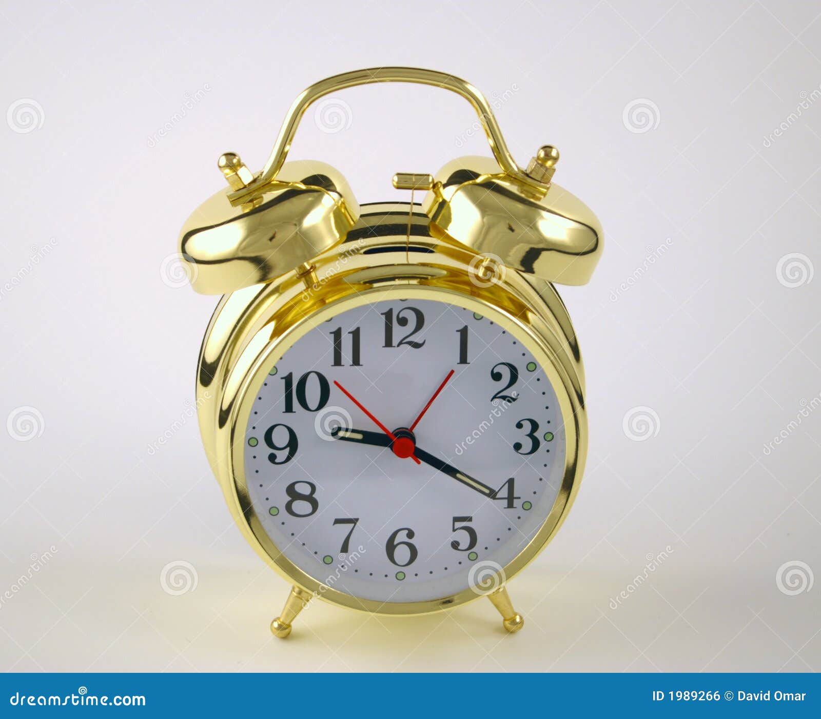 Golden alarm clock stock photo. Image of tock, break, minute - 1989266