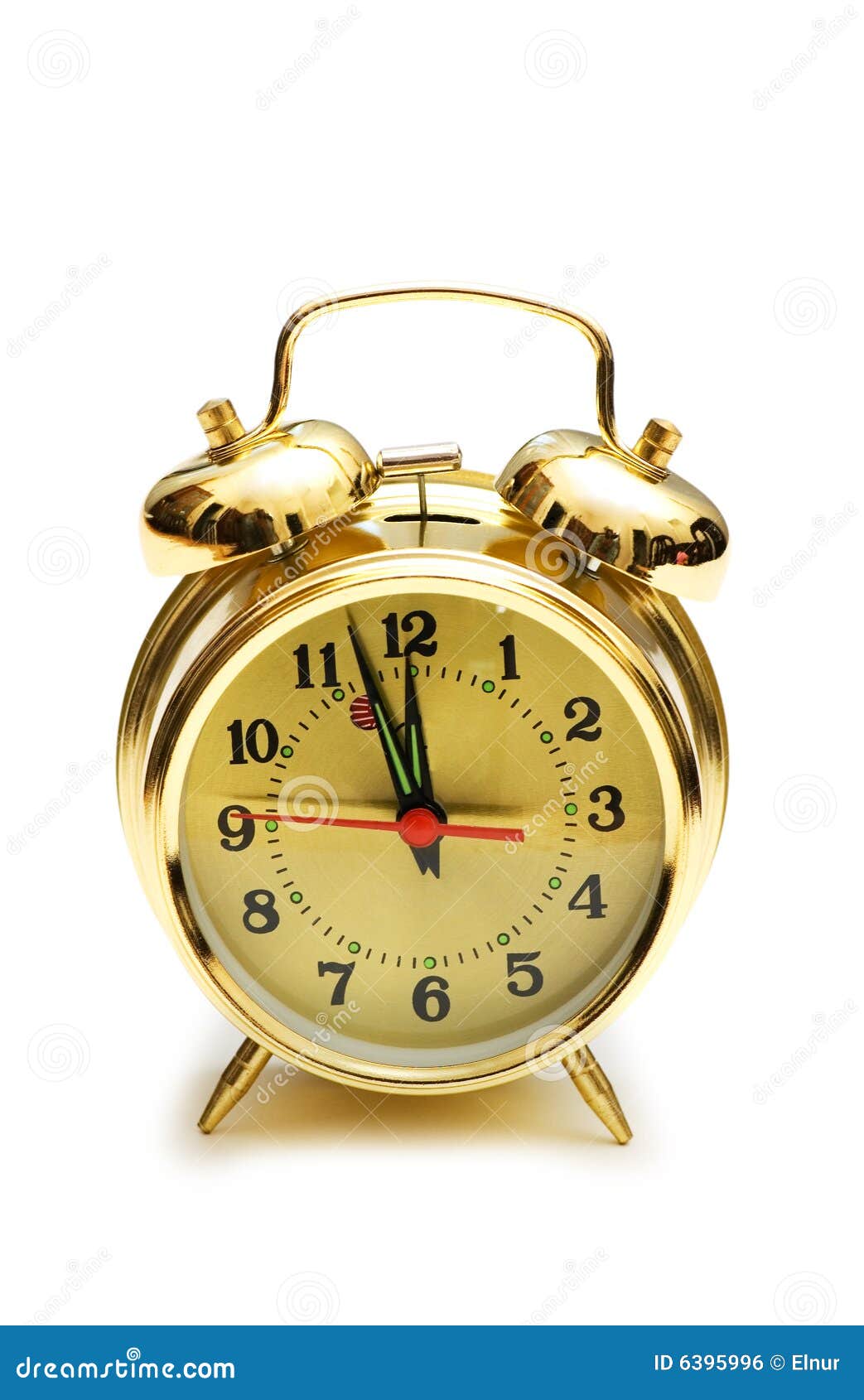 Golden Alarm Clock Isolated Stock Photo - Image of deadline, isolated ...