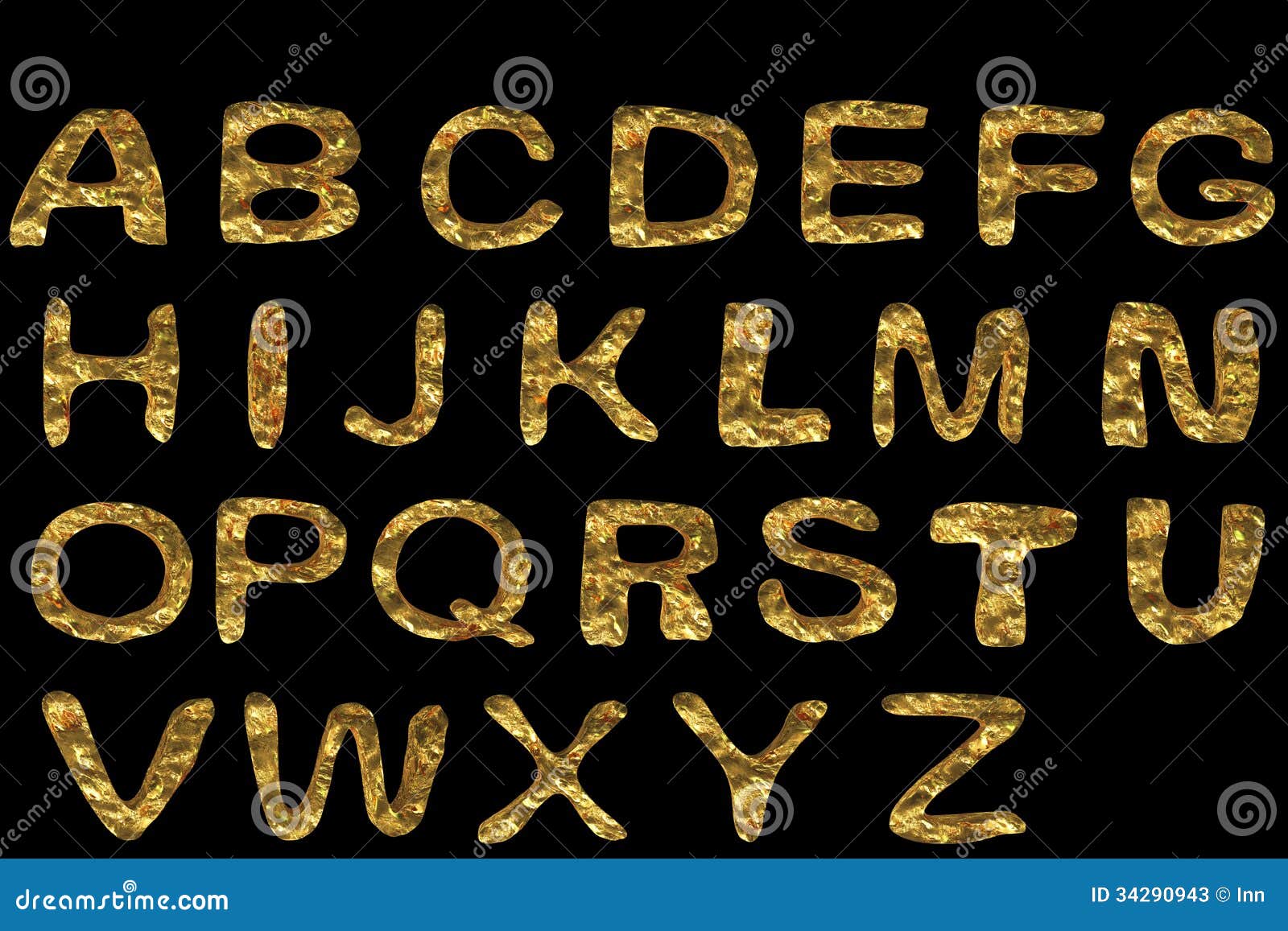 Golden alphabet set stock illustration. Illustration of grunge - 34290943
