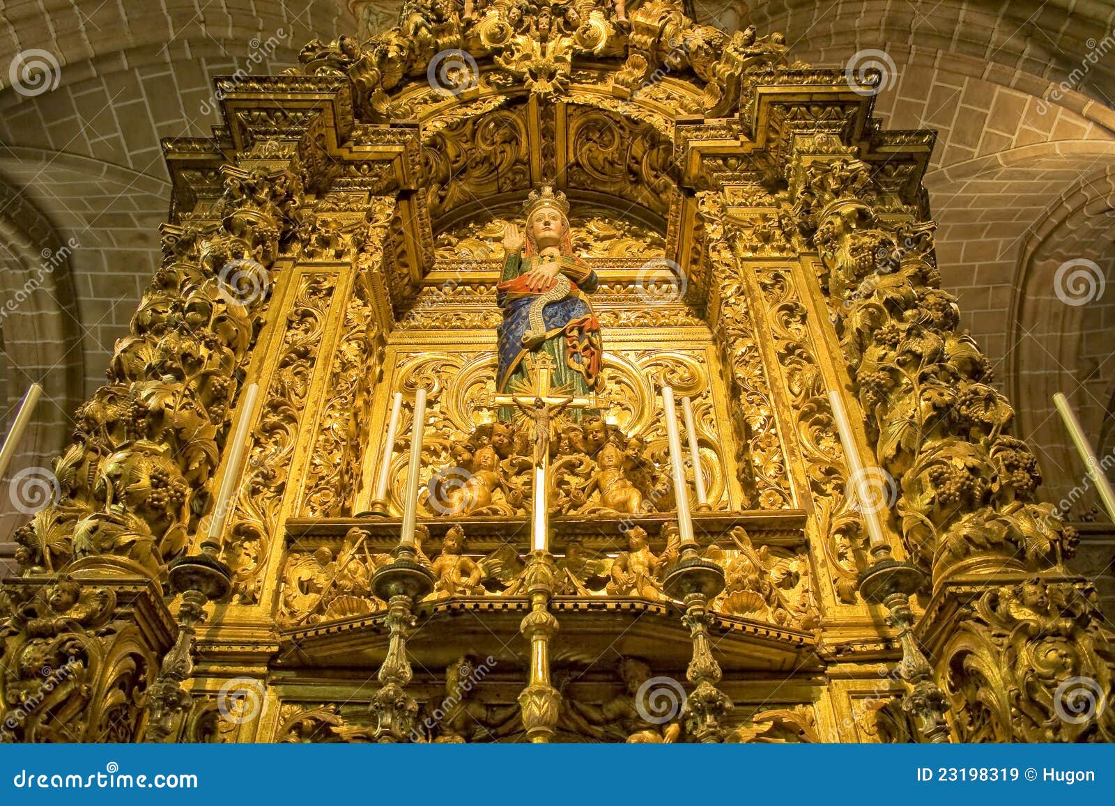 Golden altar editorial stock image. Image of candle, ceremony - 23198319