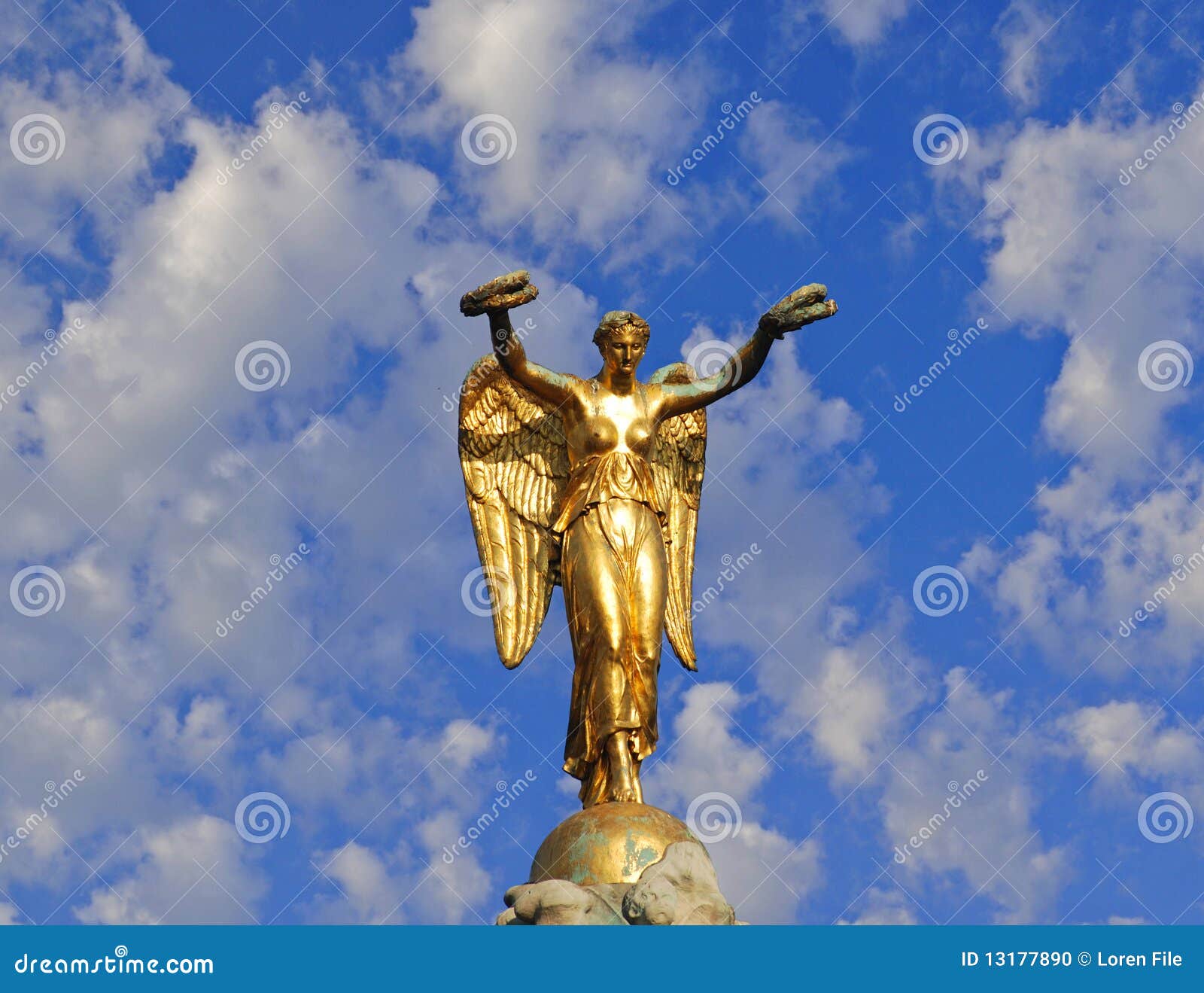 Golden Angel stock photo. Image of angel, blue, golden - 13177890
