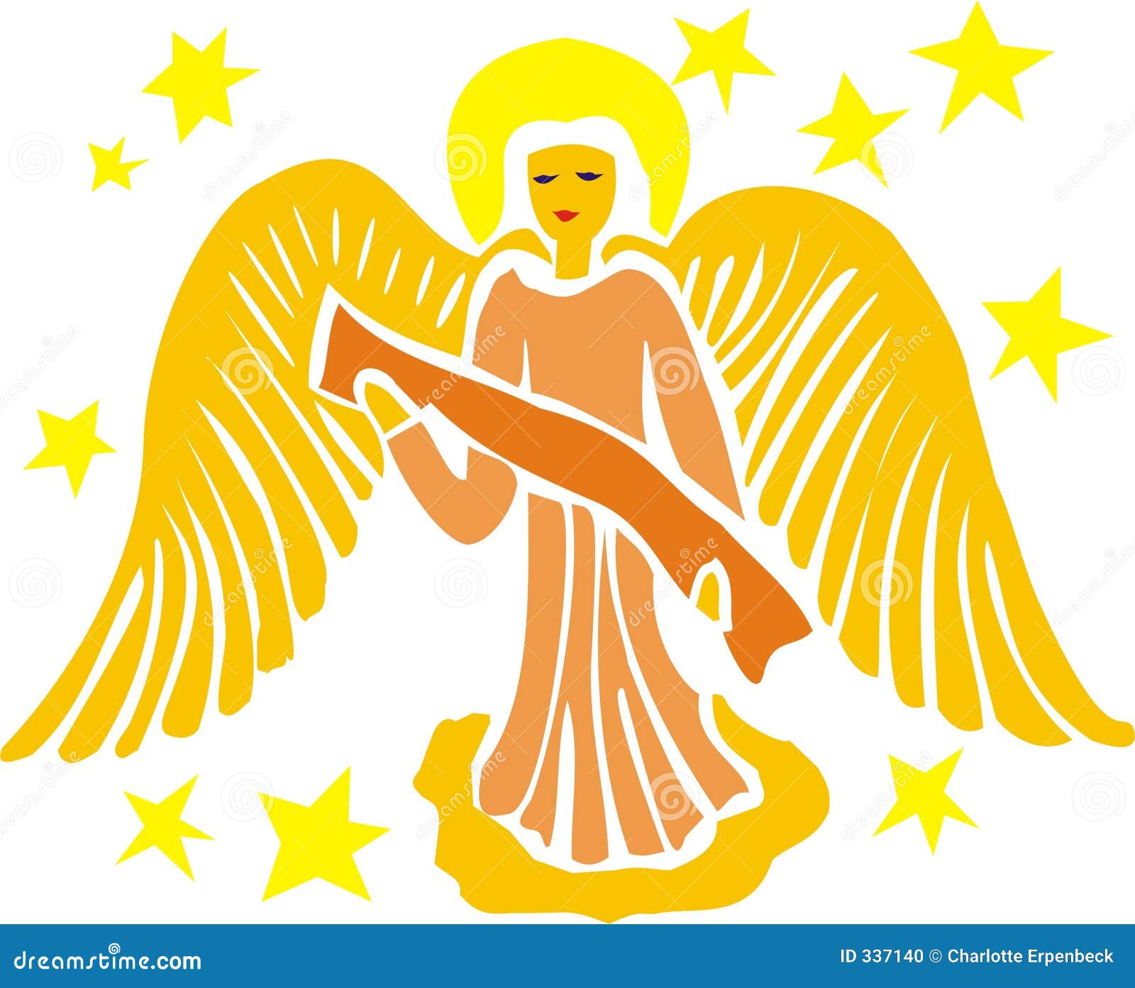 Golden angel stock illustration. Illustration of golden - 337140