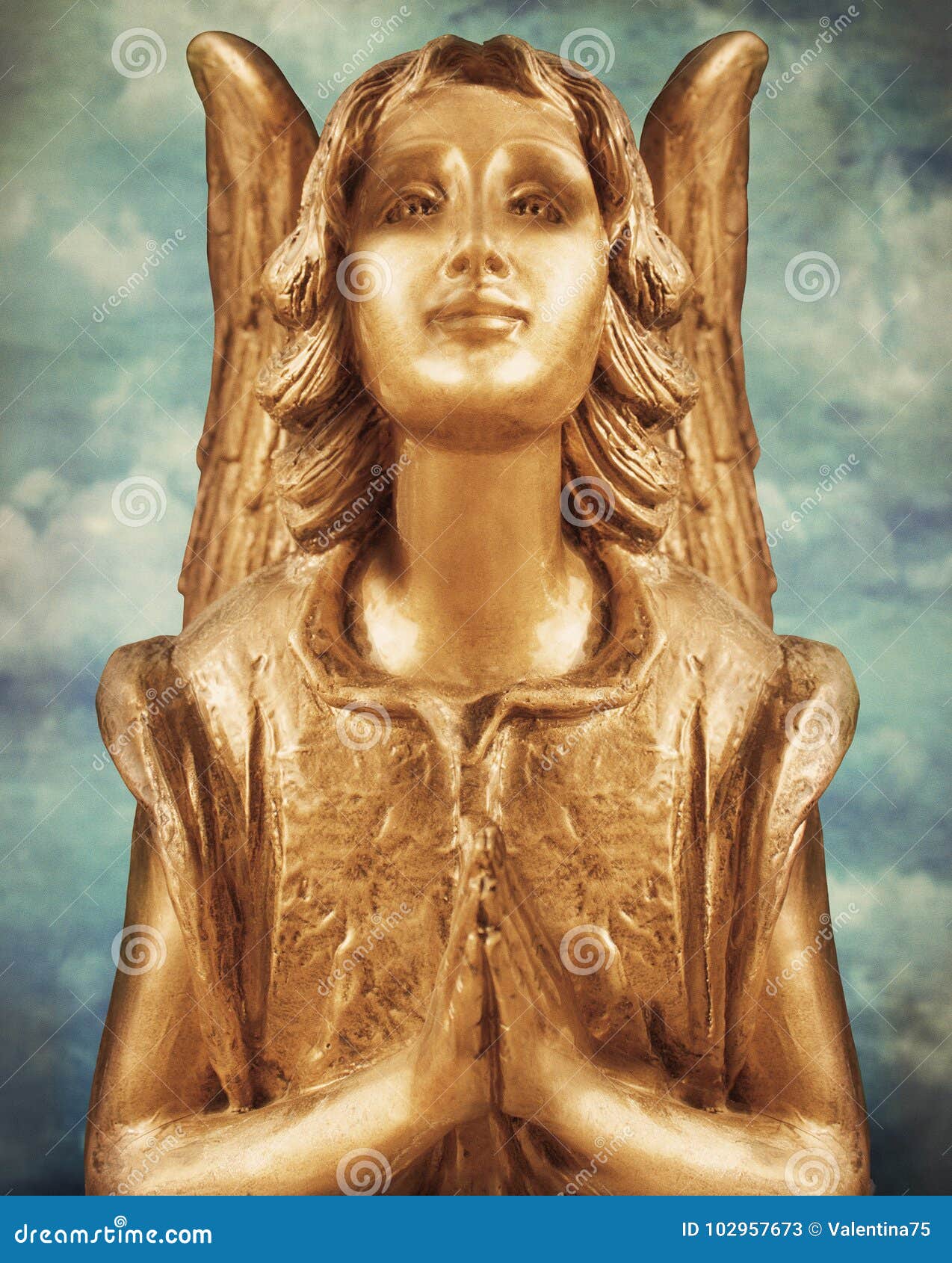 Golden Angel stock image. Image of pray, catholicism - 102957673