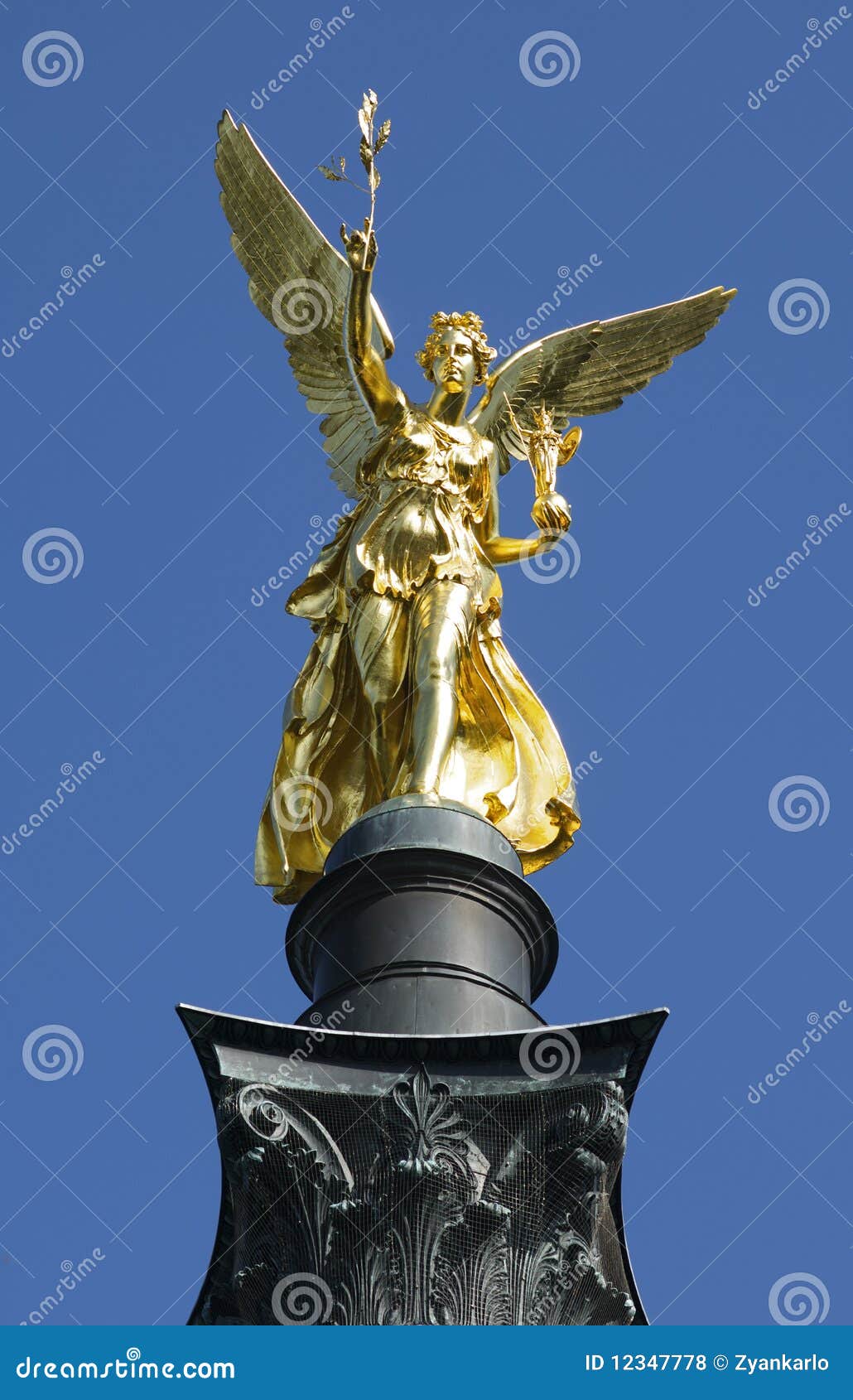 The golden angel in Munich stock photo. Image of sightseeing - 12347778