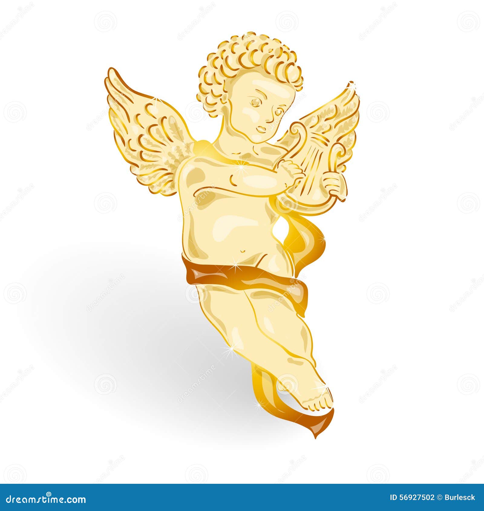 Golden Angel Silhouette Stock Illustration | CartoonDealer.com #4433701