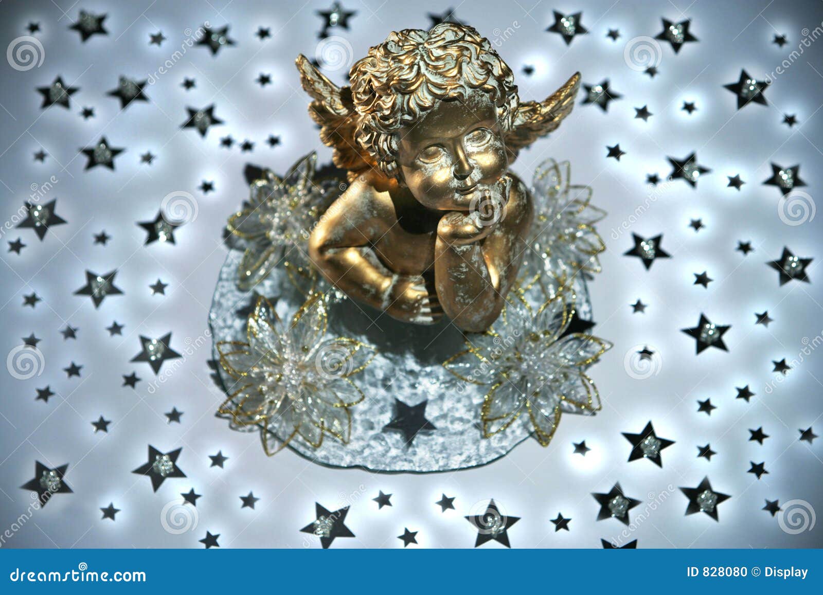 Golden angel with stars stock photo. Image of holiday, holy - 828080