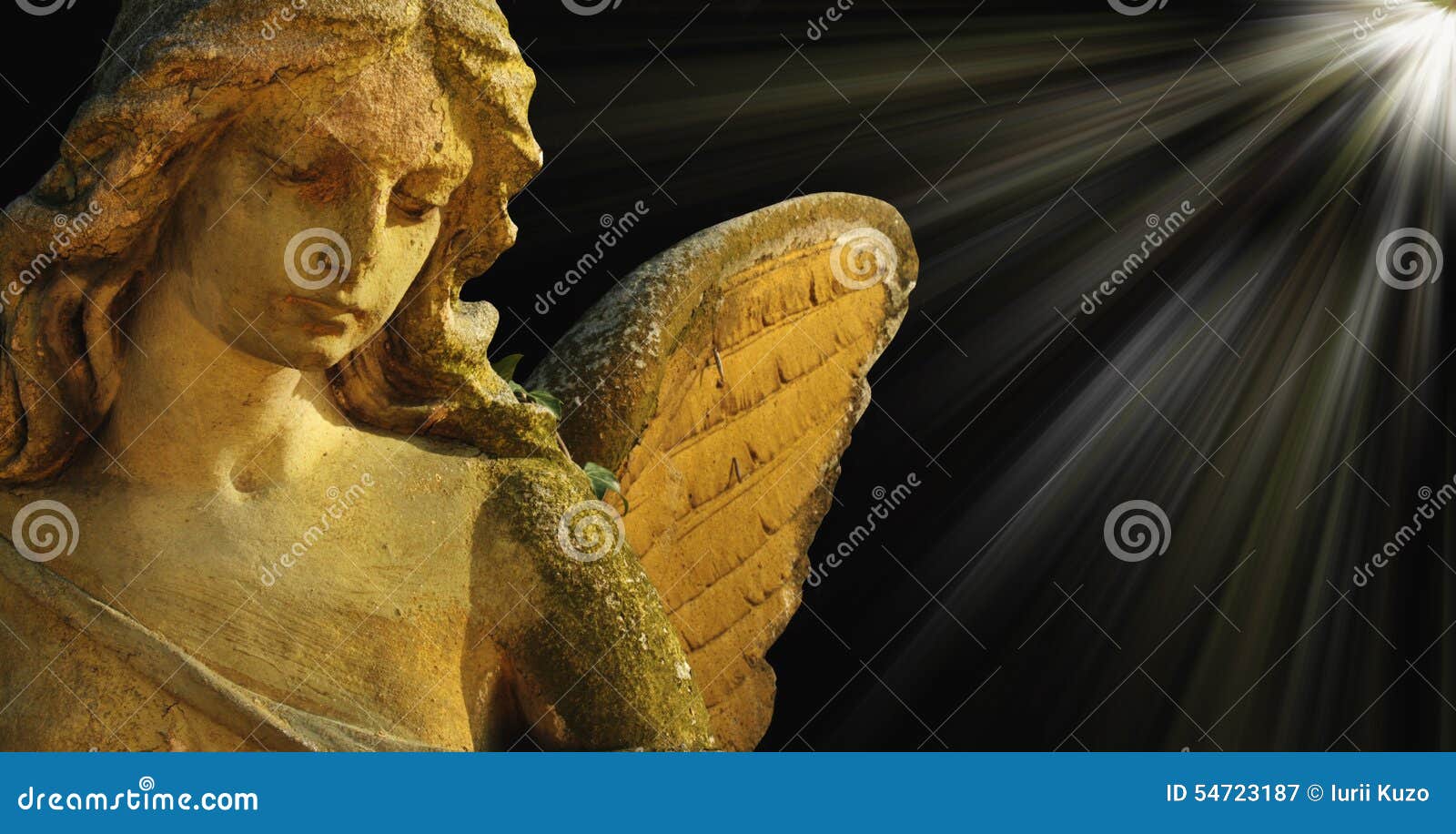 Golden Angel in the Sunlight (antique Statue) Stock Image - Image of ...