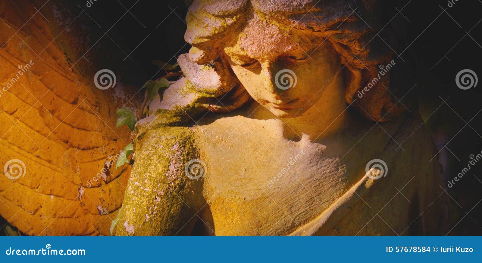 Golden Angel in the Sunlight (antique Statue) Stock Photo - Image of ...