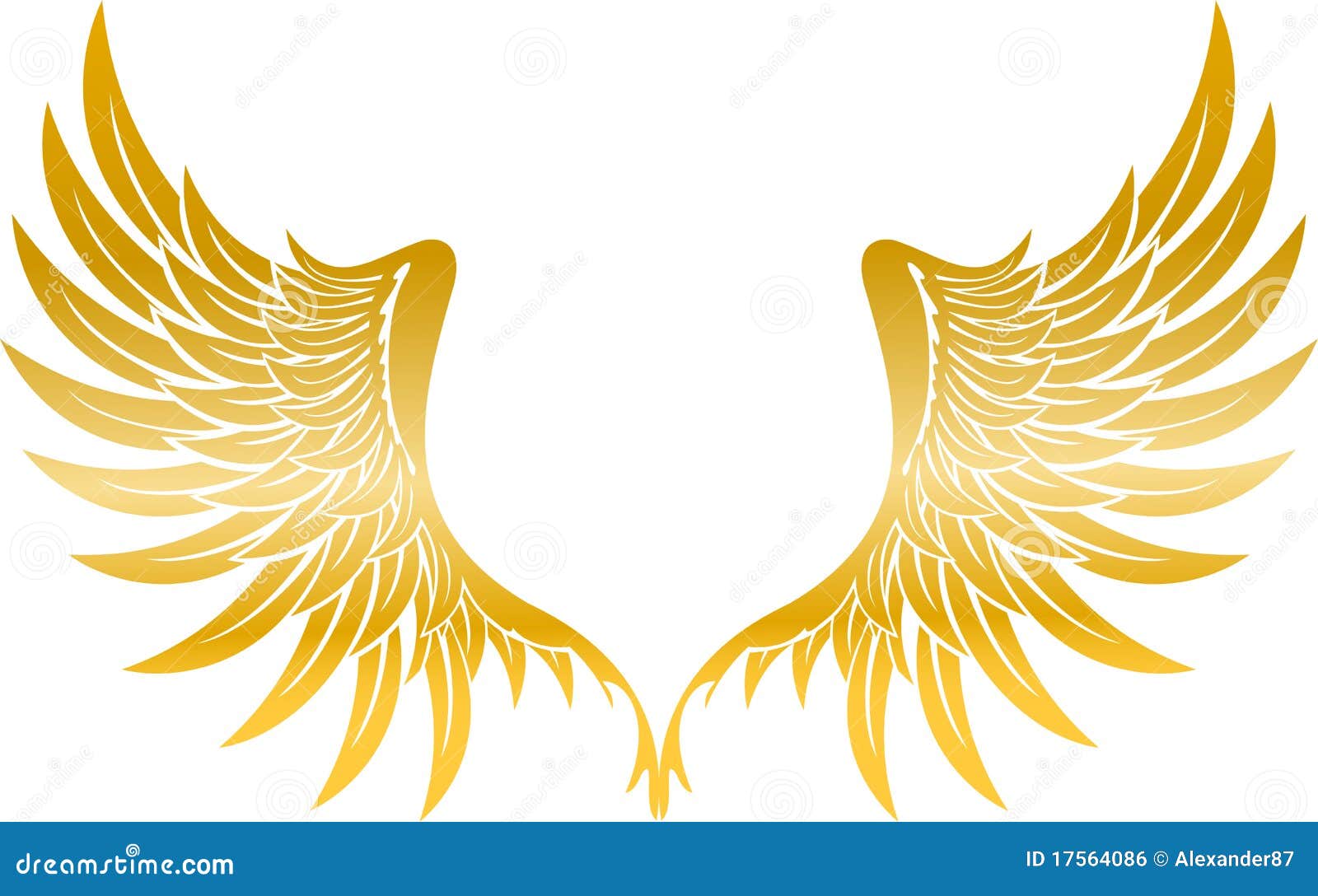 Golden Angel Wings stock illustration. Illustration of heaven - 17564086