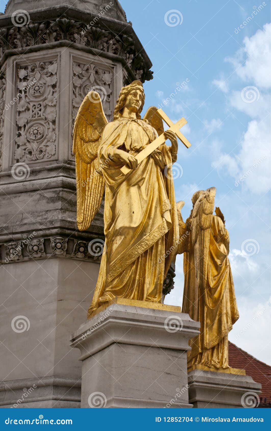 Golden Angels stock photo. Image of catholic, angel, zagreb - 12852704