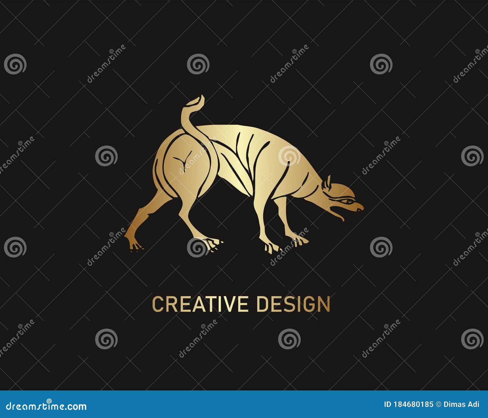 Golden Animal Logo Design Premium Vector Stock Vector - Illustration of ...