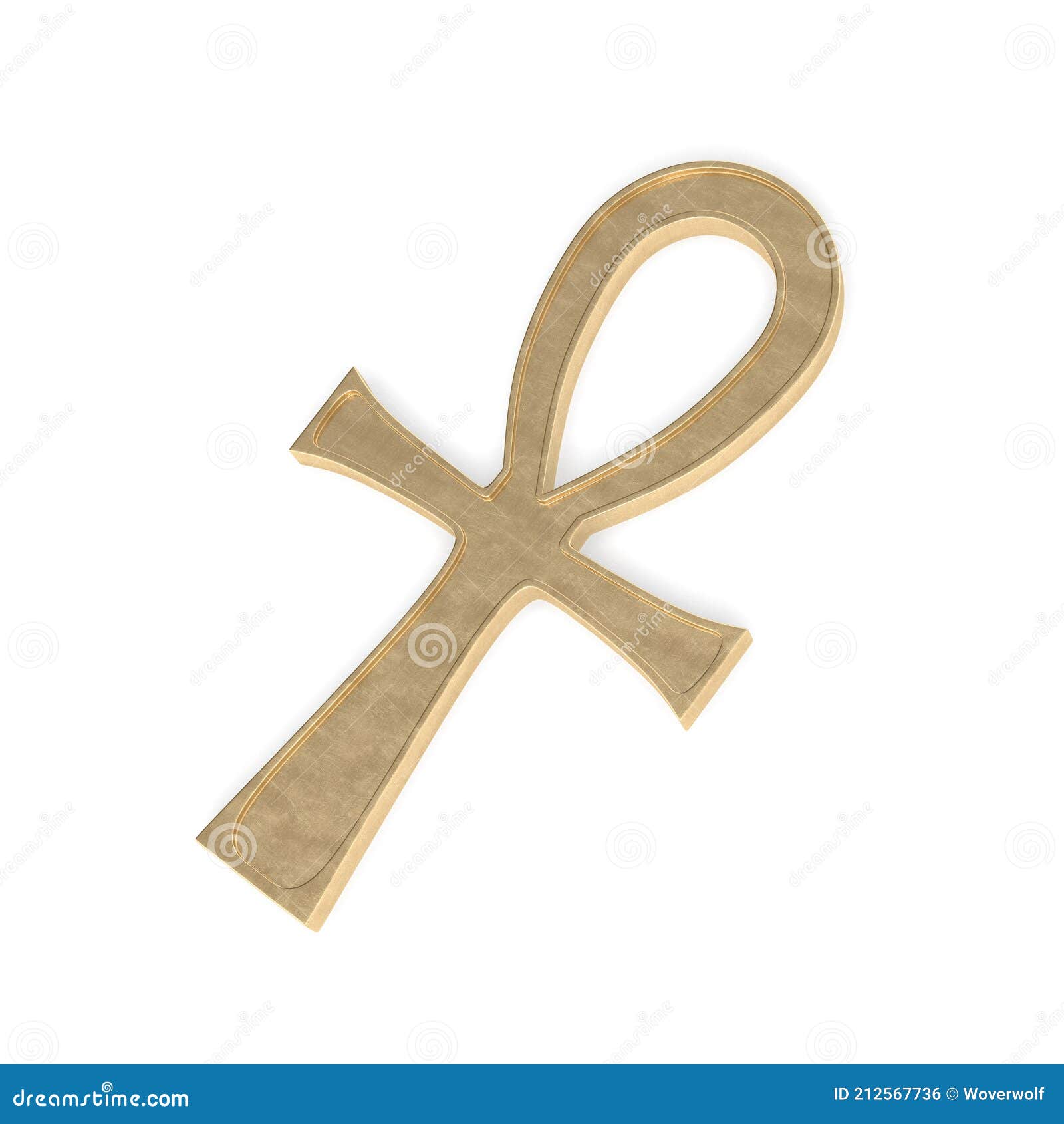 Golden Ankh Symbol, Ancient Egyptian Amulet Isolated On Black ...