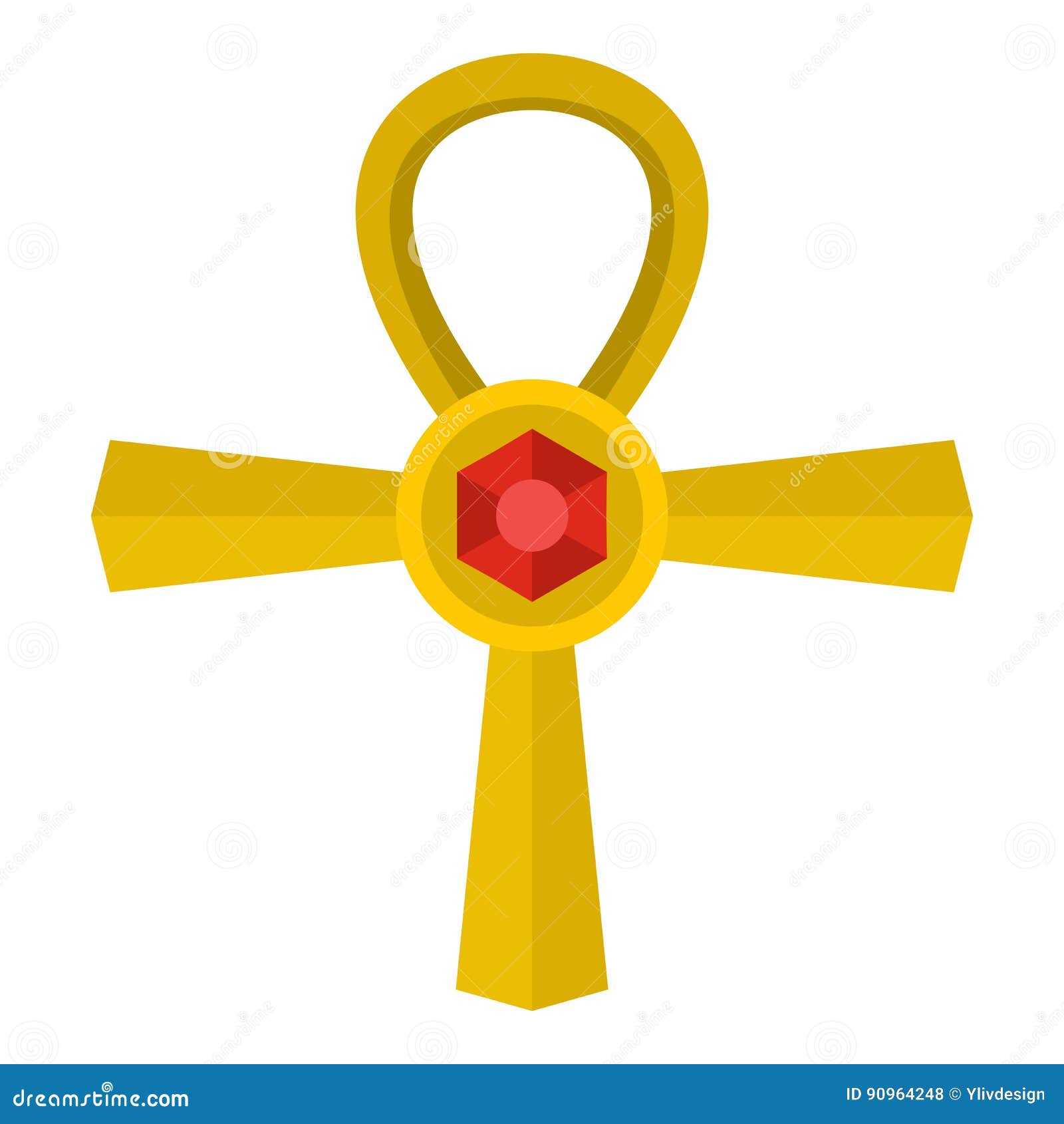 Golden Ankh Symbol Icon Isolated Stock Vector - Illustration of crux ...