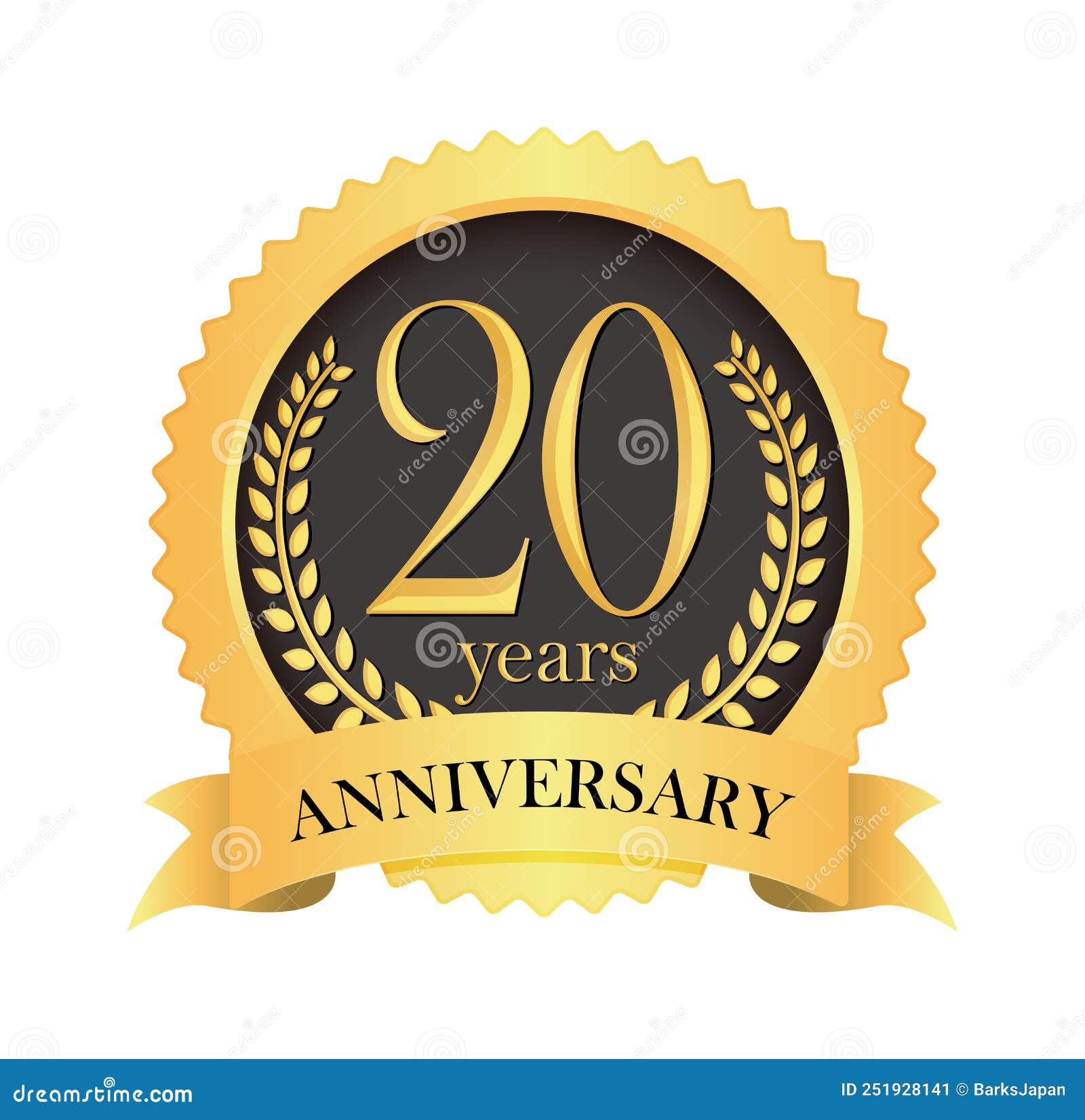 Golden Anniversary Medal Icon | 20th Anniversary Stock Vector ...