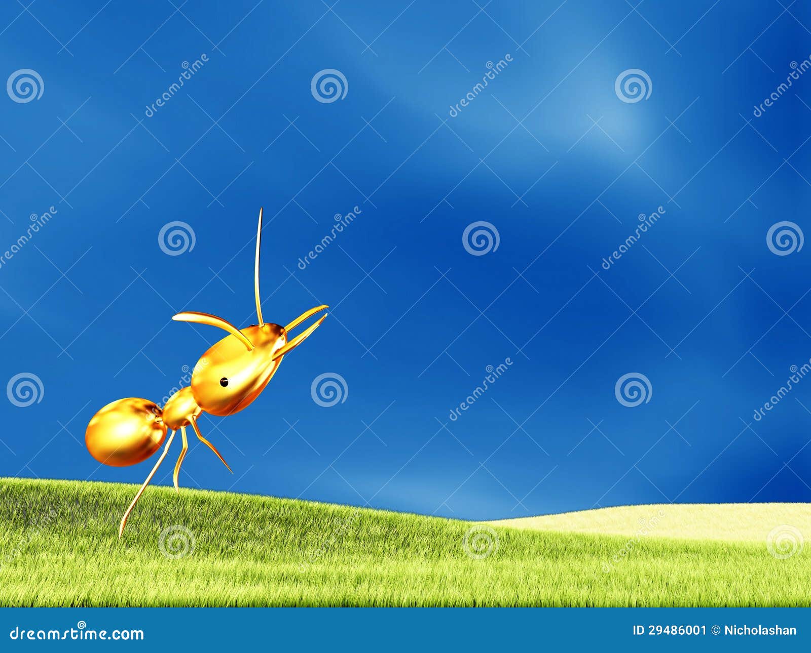 Golden ant stock image. Image of food, gilded, fund, metaphor - 29486001
