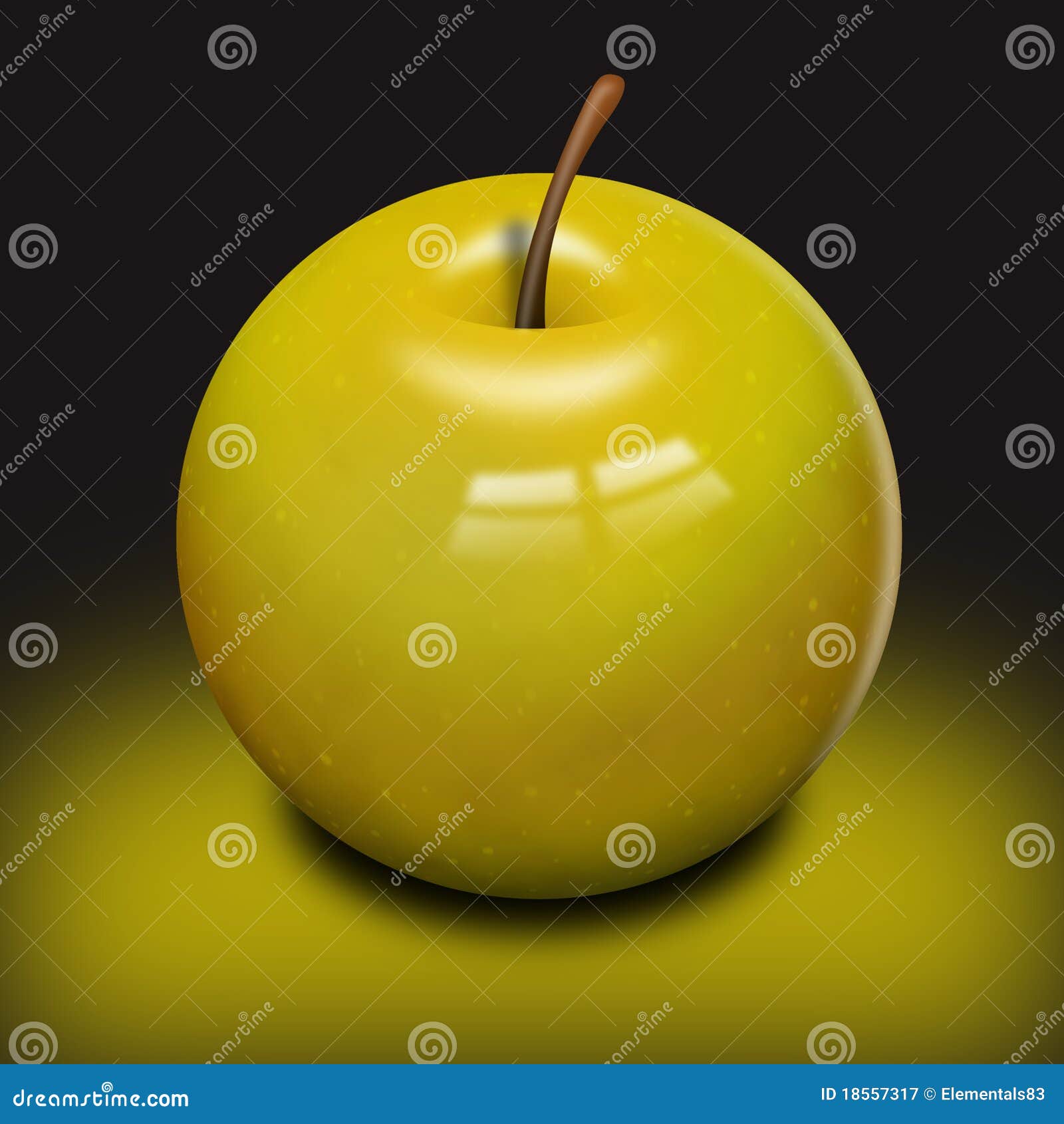 Golden apple stock illustration. Illustration of golden - 18557317