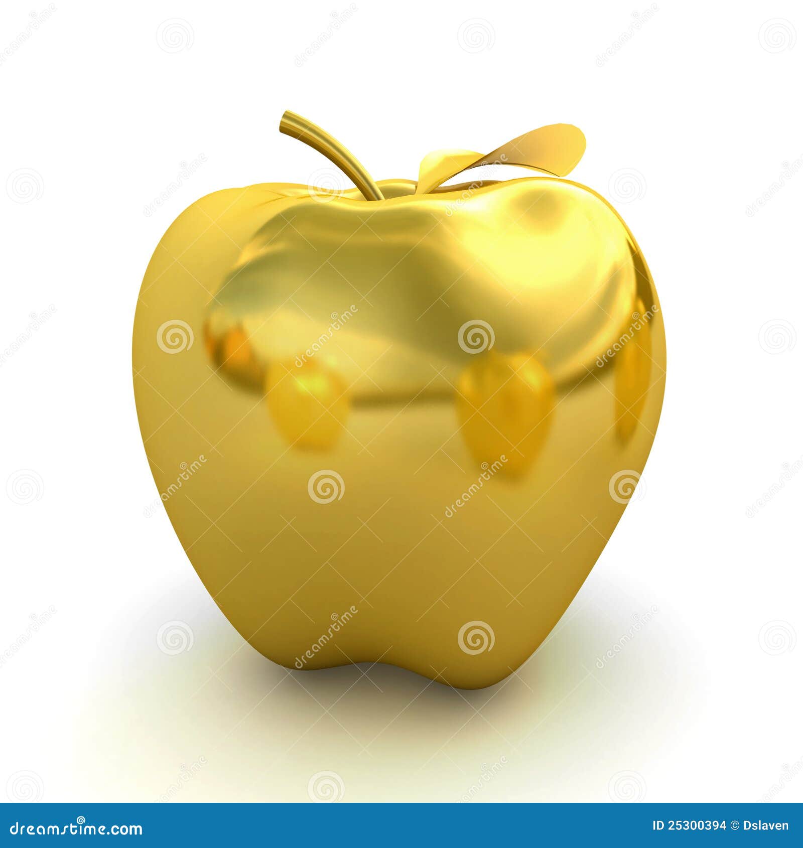 Golden apple stock illustration. Illustration of render - 25300394