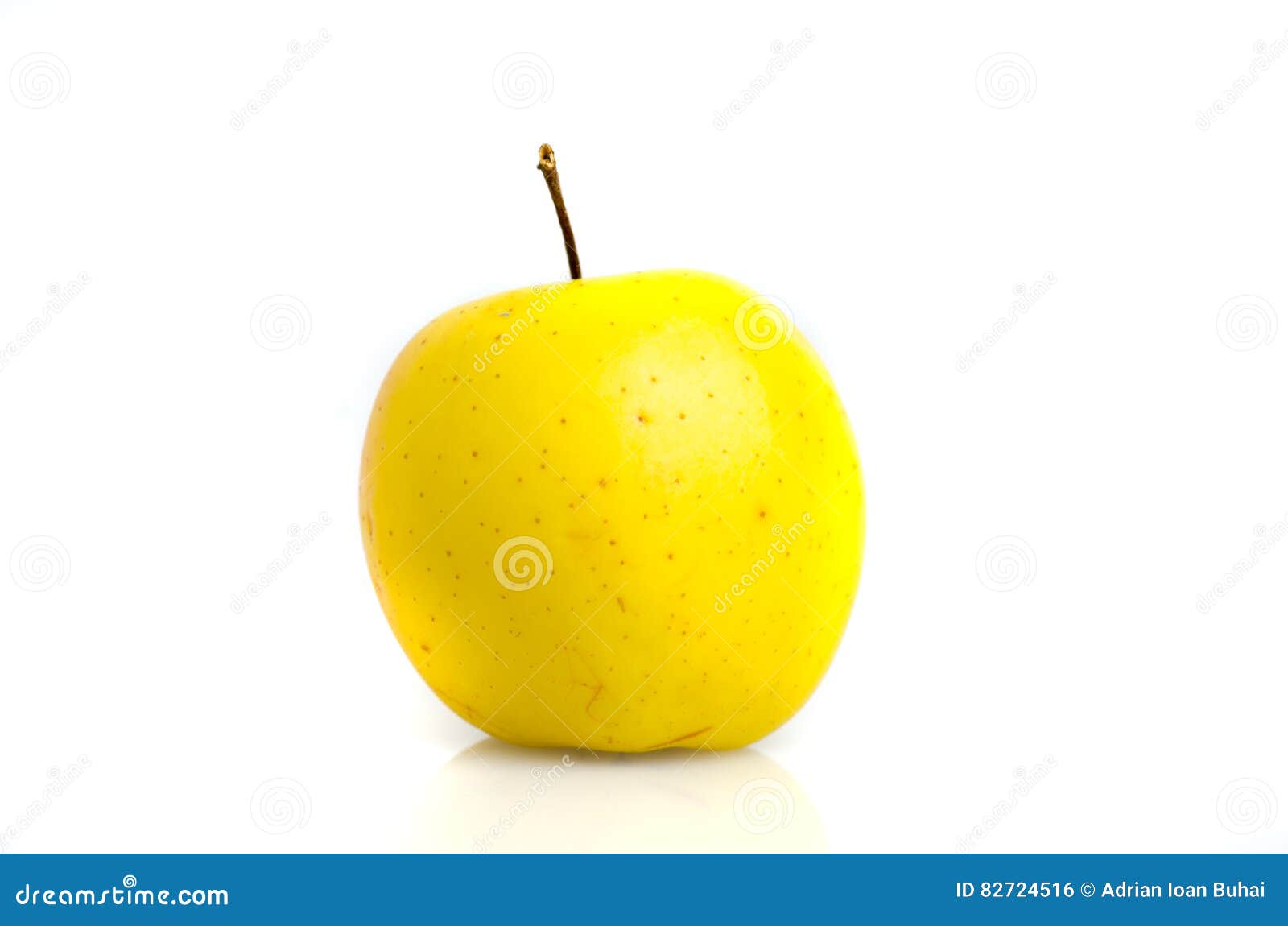 Golden Apple Close-up Isolated on White Background Stock Photo - Image ...