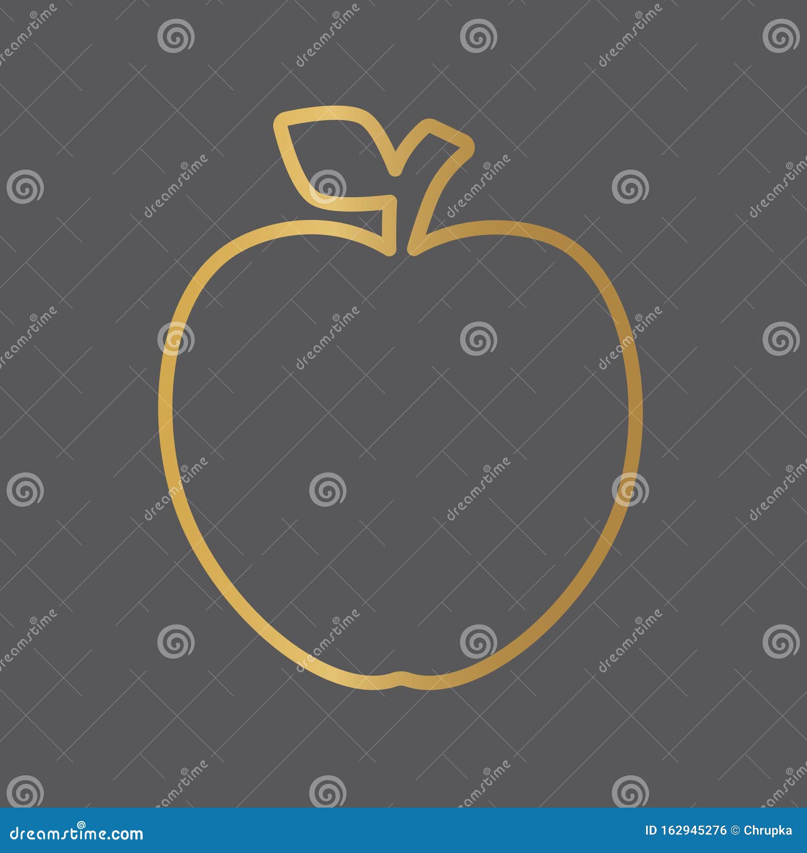 Golden apple icon stock vector. Illustration of food - 162945276