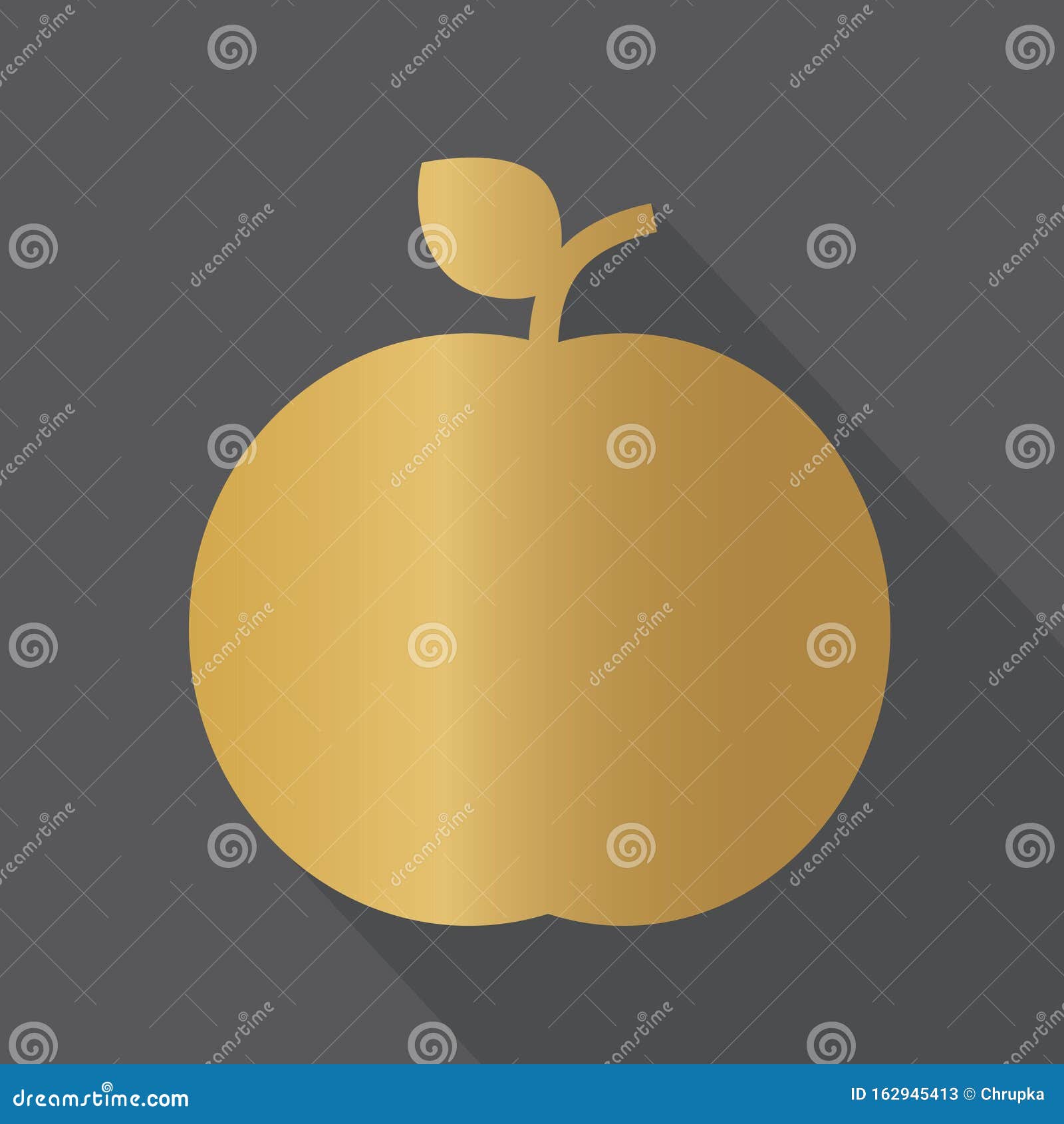 Golden apple icon stock vector. Illustration of shine - 162945413