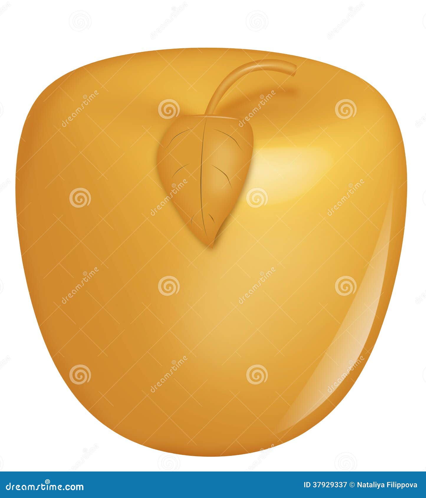 Golden Apple stock illustration. Illustration of golden - 37929337