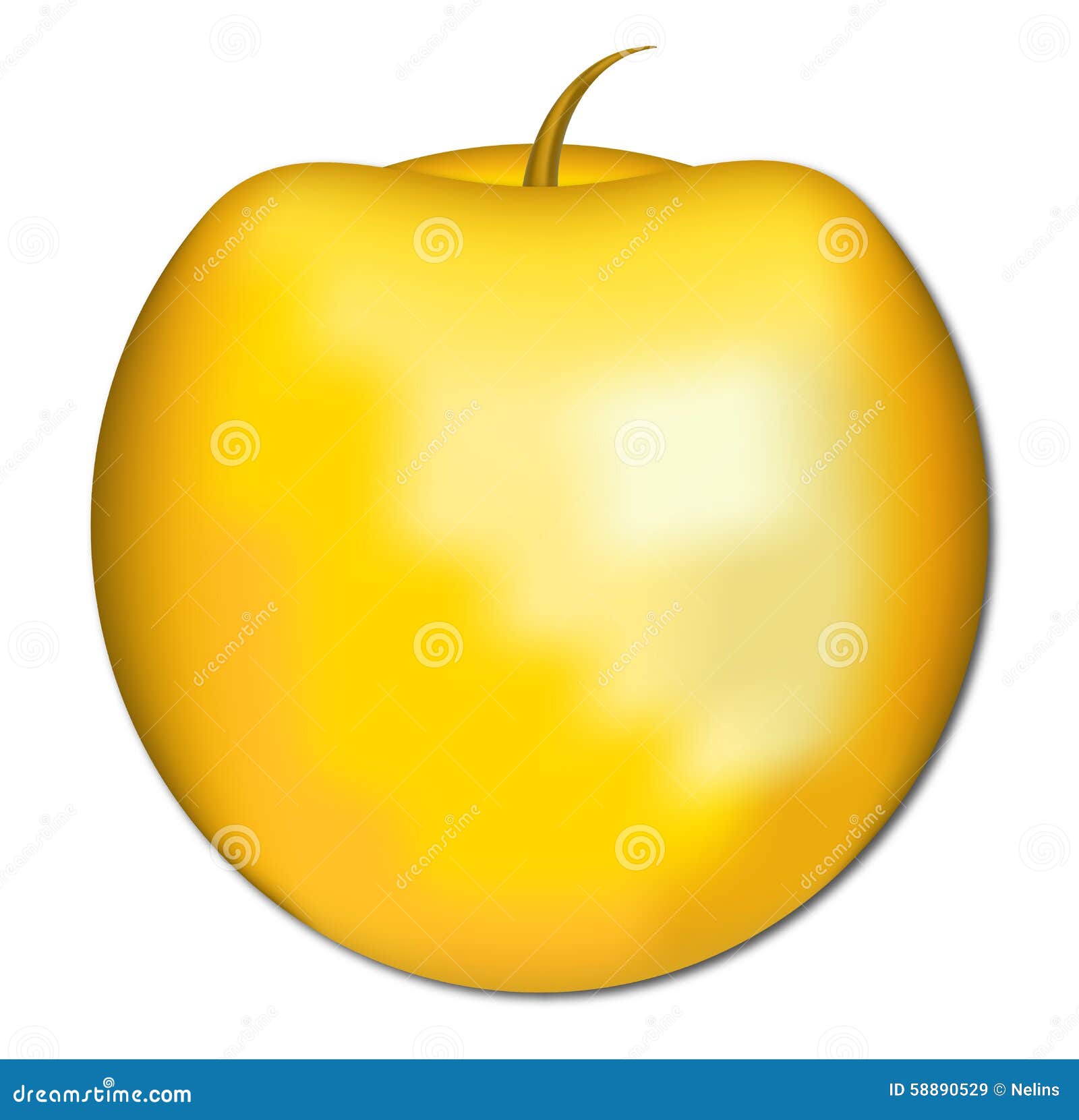 Golden Apple stock illustration. Illustration of foods - 58890529