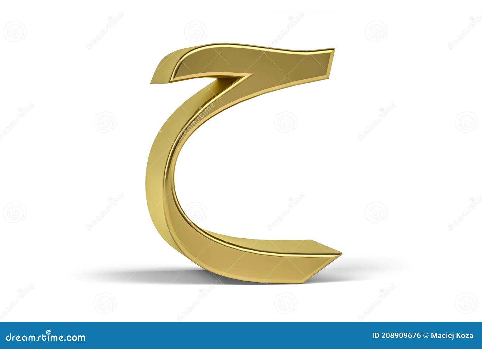 Golden Arabic Letter - Three Dimensional Arabic Letter Isolated on ...