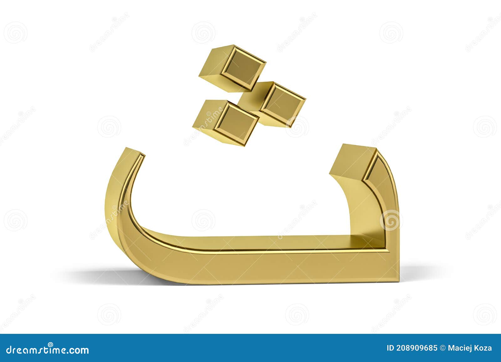 Golden Arabic Letter - Three Dimensional Arabic Letter Isolated on ...