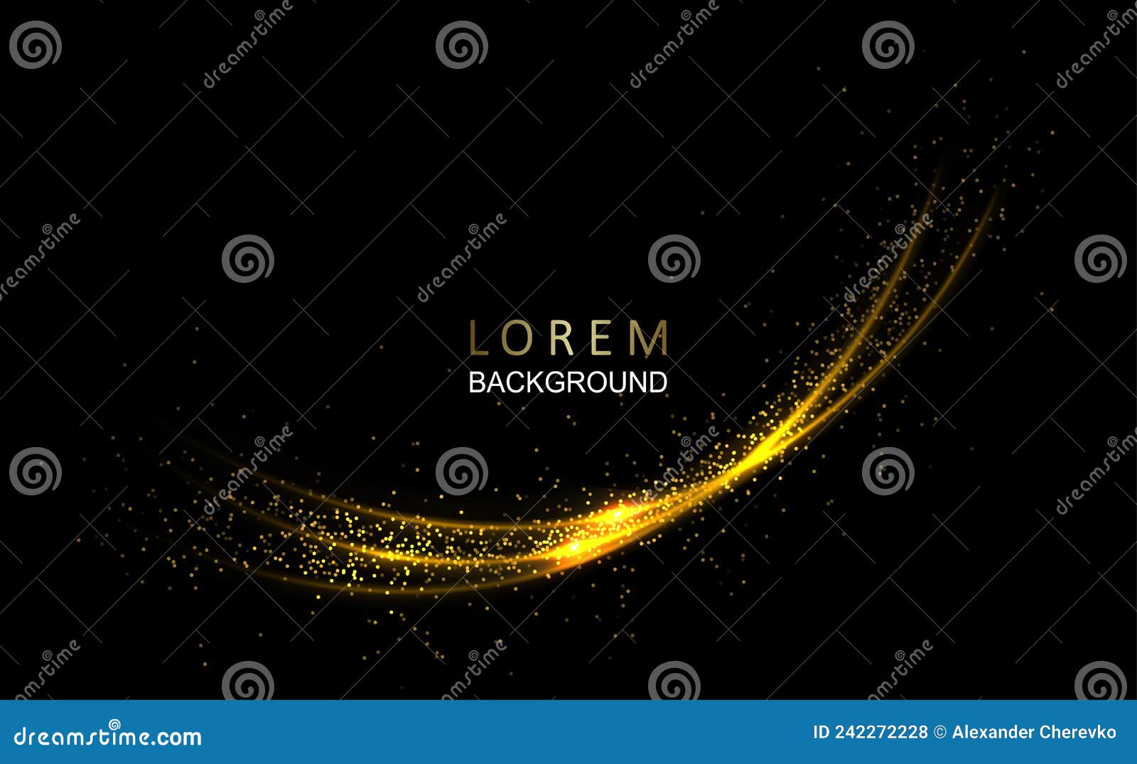 Golden Arc ,isolated Shiny Golden Lines Design Element with Bright ...