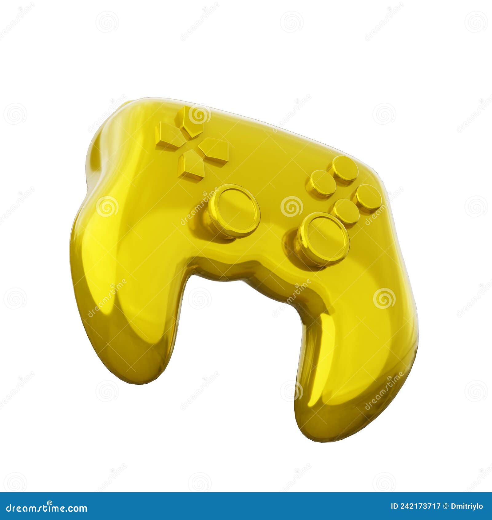 Golden Arcade Games Console Joystick Controller. 3D Render Illustration ...