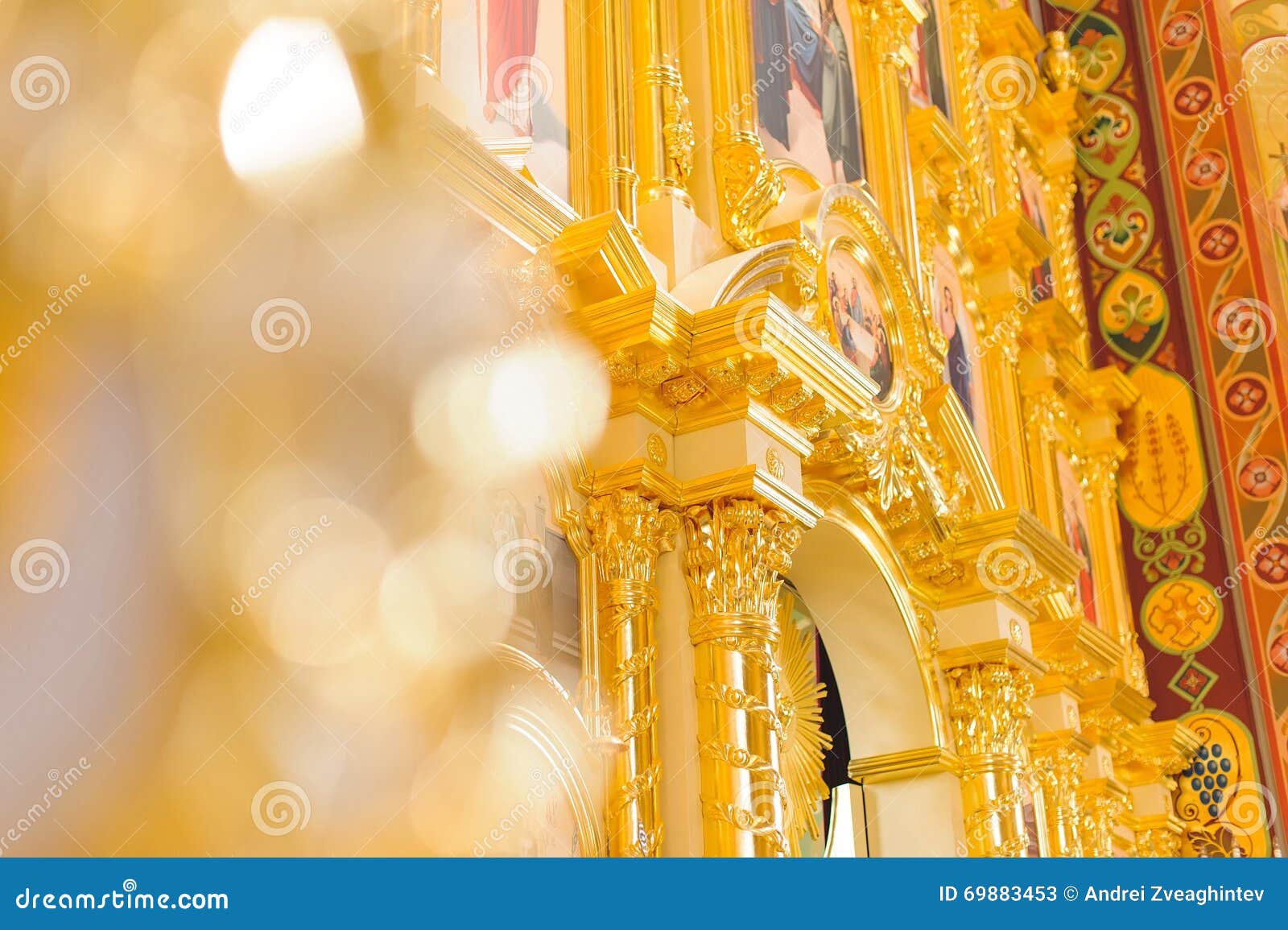 Golden Arch stock image. Image of light, cathedral, indoors - 69883453