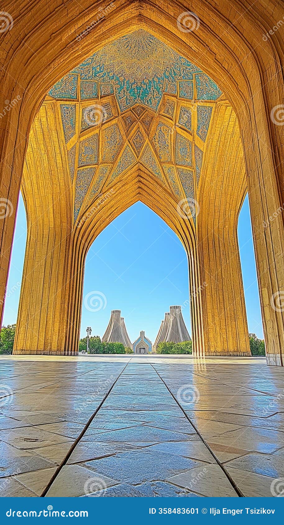 Golden Arches and Tilework Modern Architectural Monument in Tehran ...